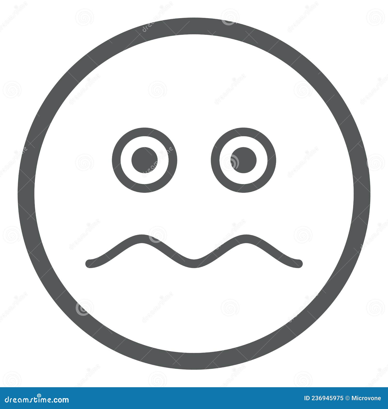 Frustrated Face. Round Line Emoji Stock Vector - Illustration of ...