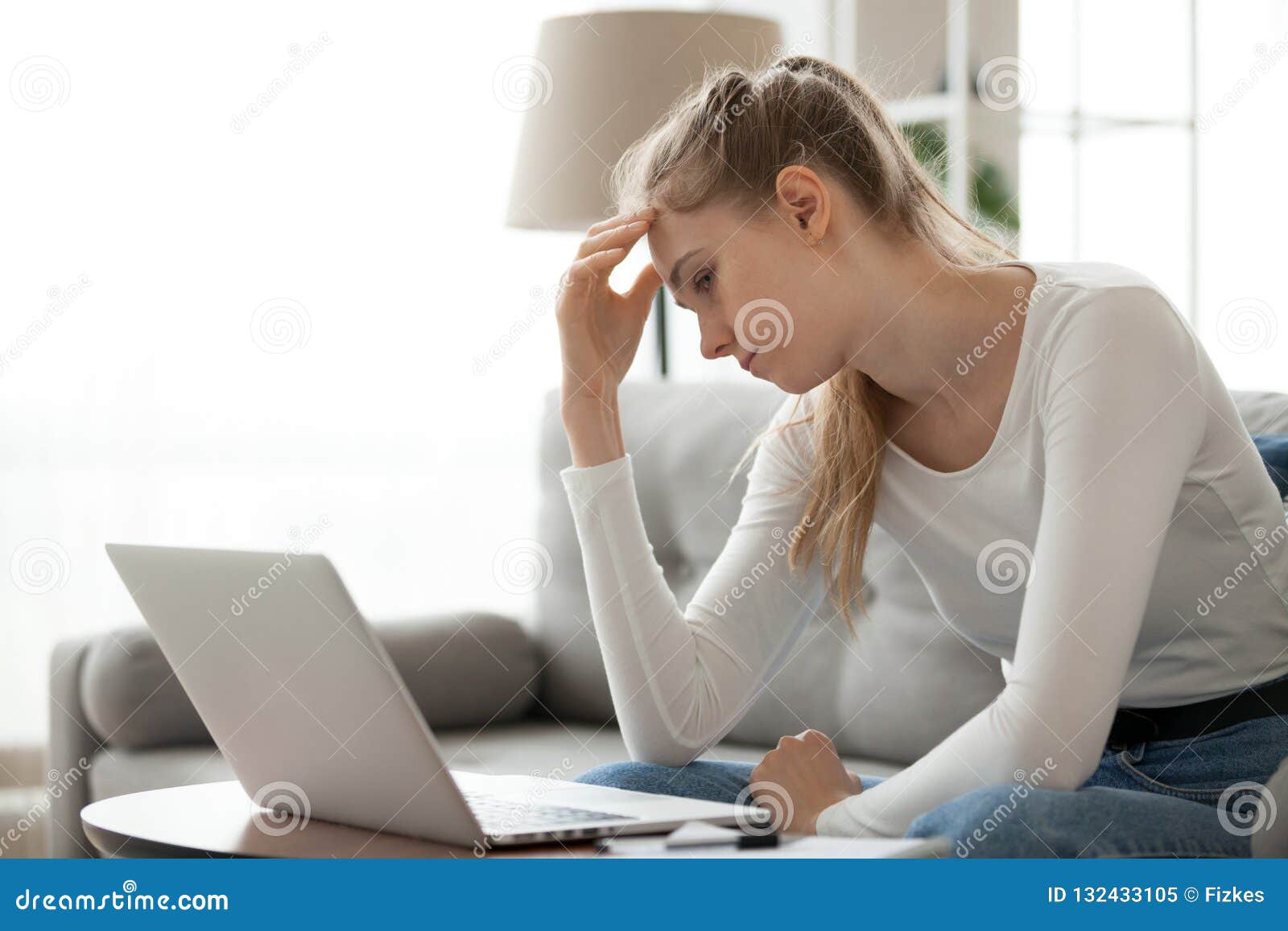 Frustrated Female Feel Irritated Having Laptop Problems Stock Image ...