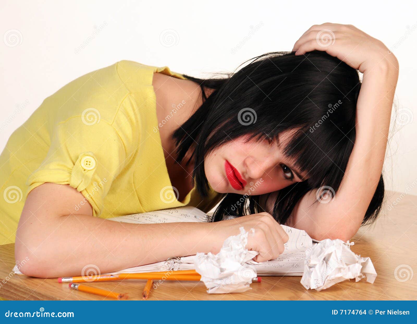 Frustrated female student stock photo. Image of angry - 7174764
