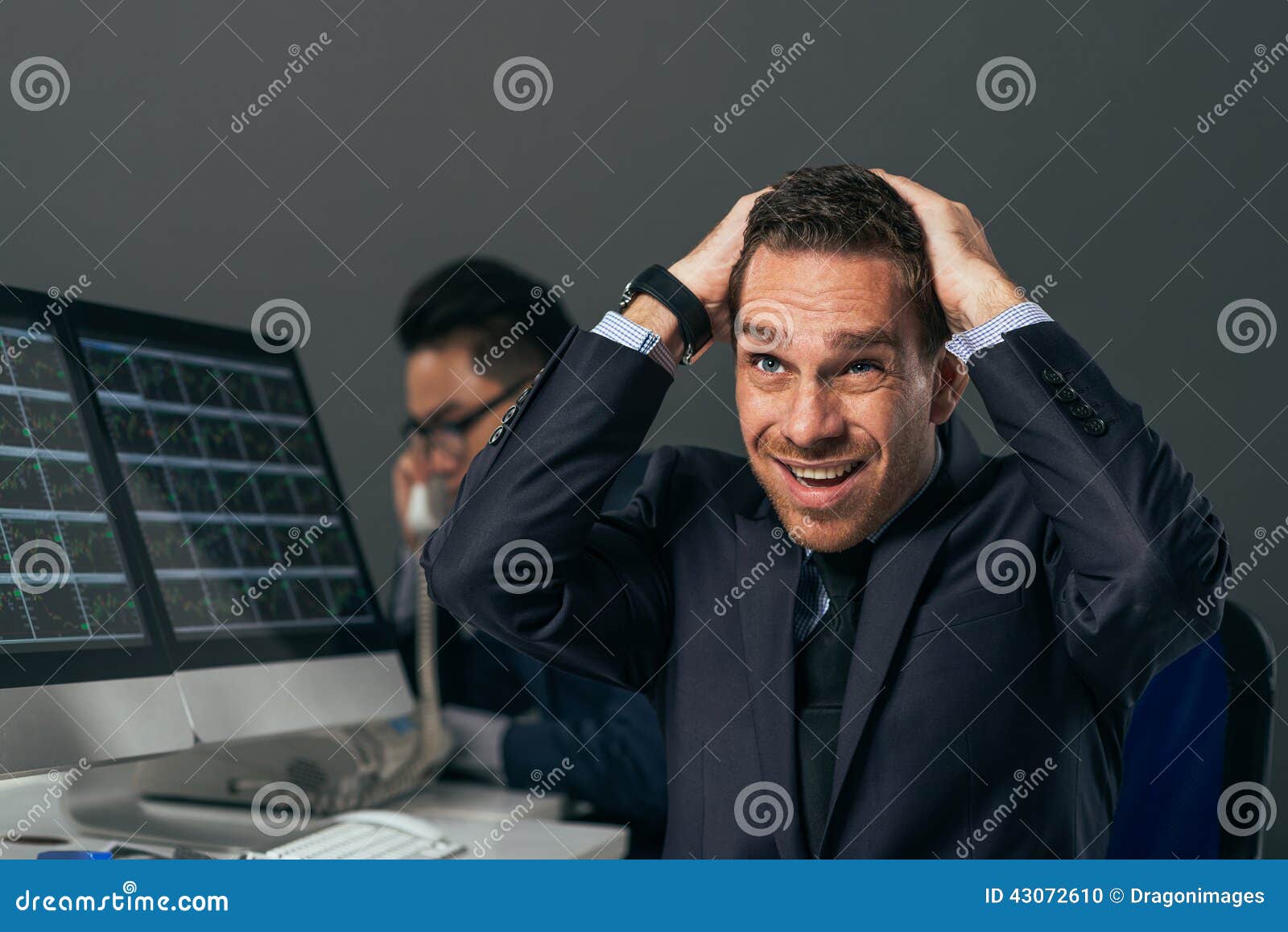 Frustrated Financial Broker Stock Photo - Image of bankruptcy, exchange ...