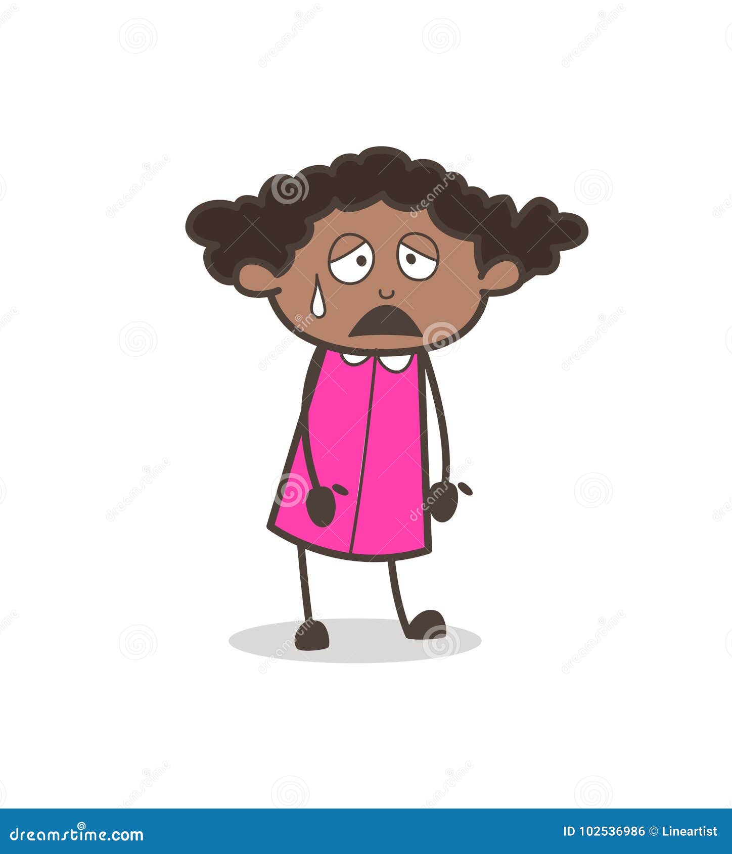Frustrated Girl Tired Face Vector Stock Illustration - Illustration of ...