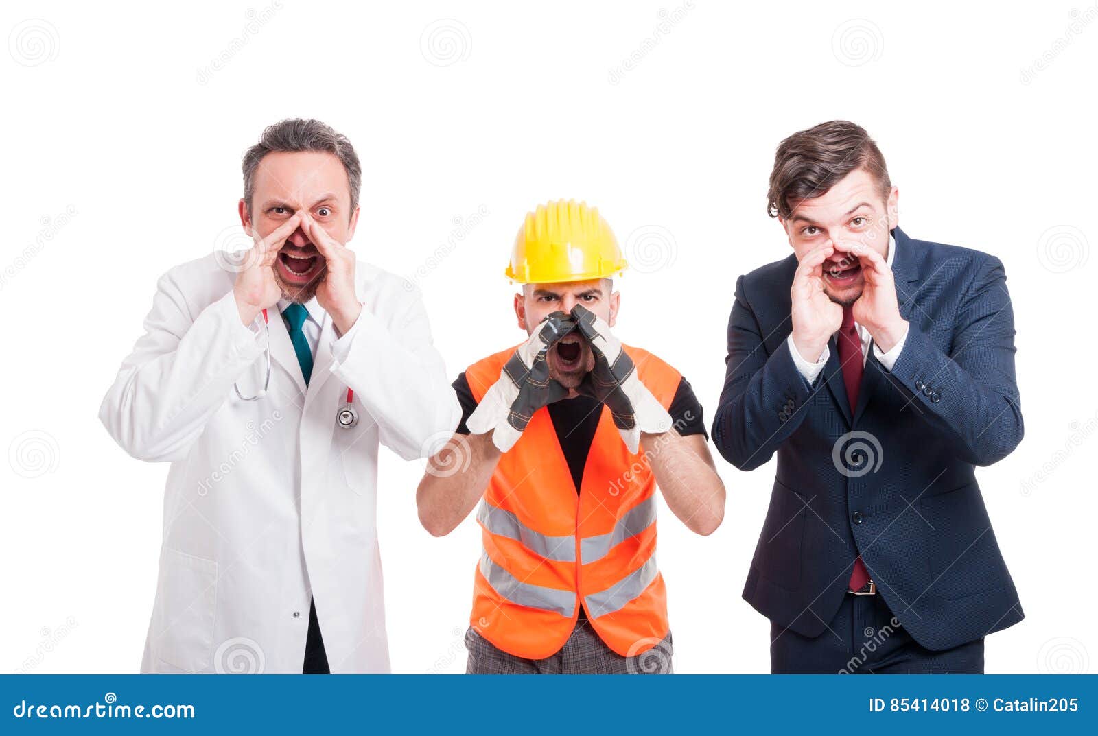 Frustrated Group of Men with Different Professions Stock Photo - Image ...