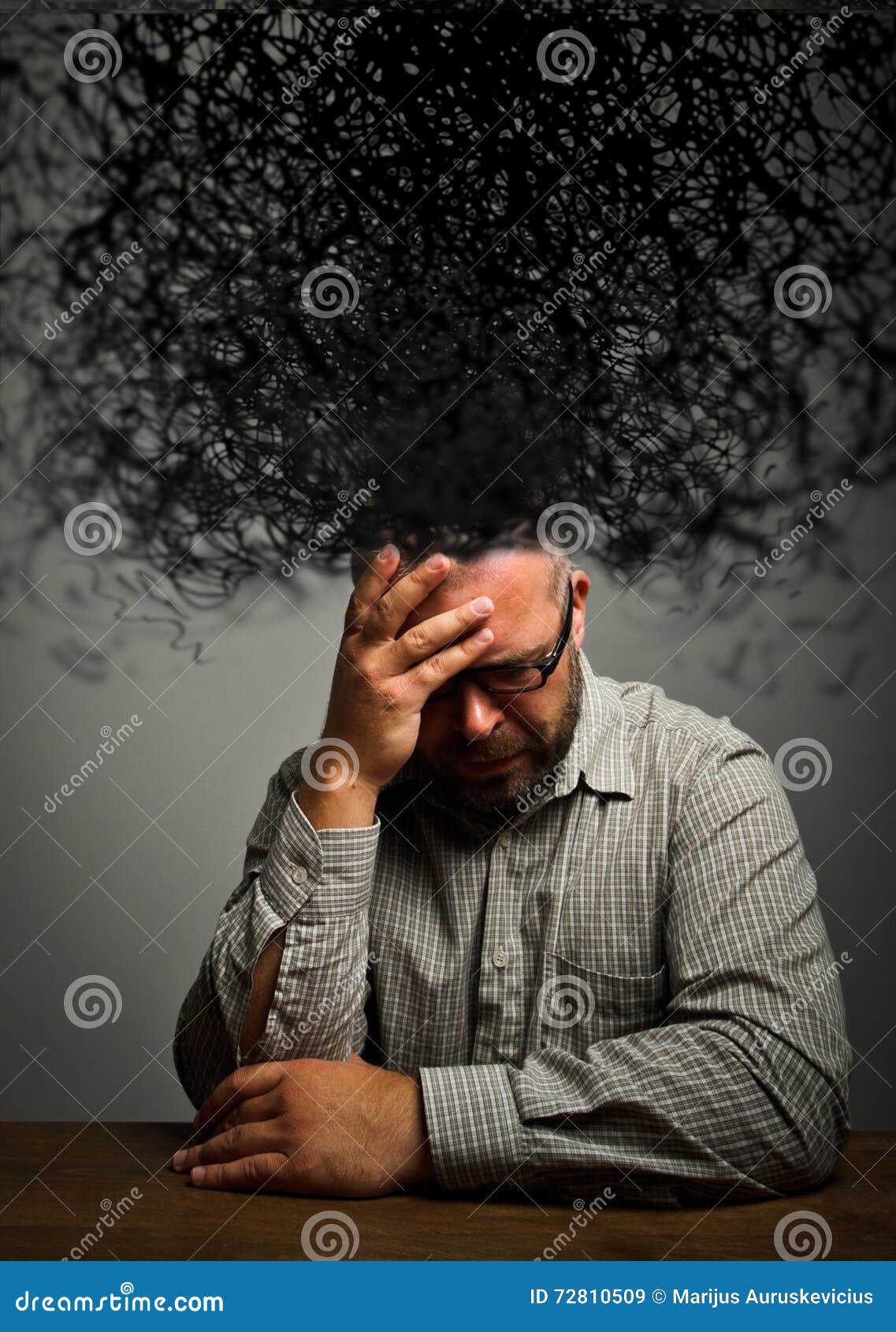 Frustrated. Man and chaos. stock image. Image of concept - 72810509