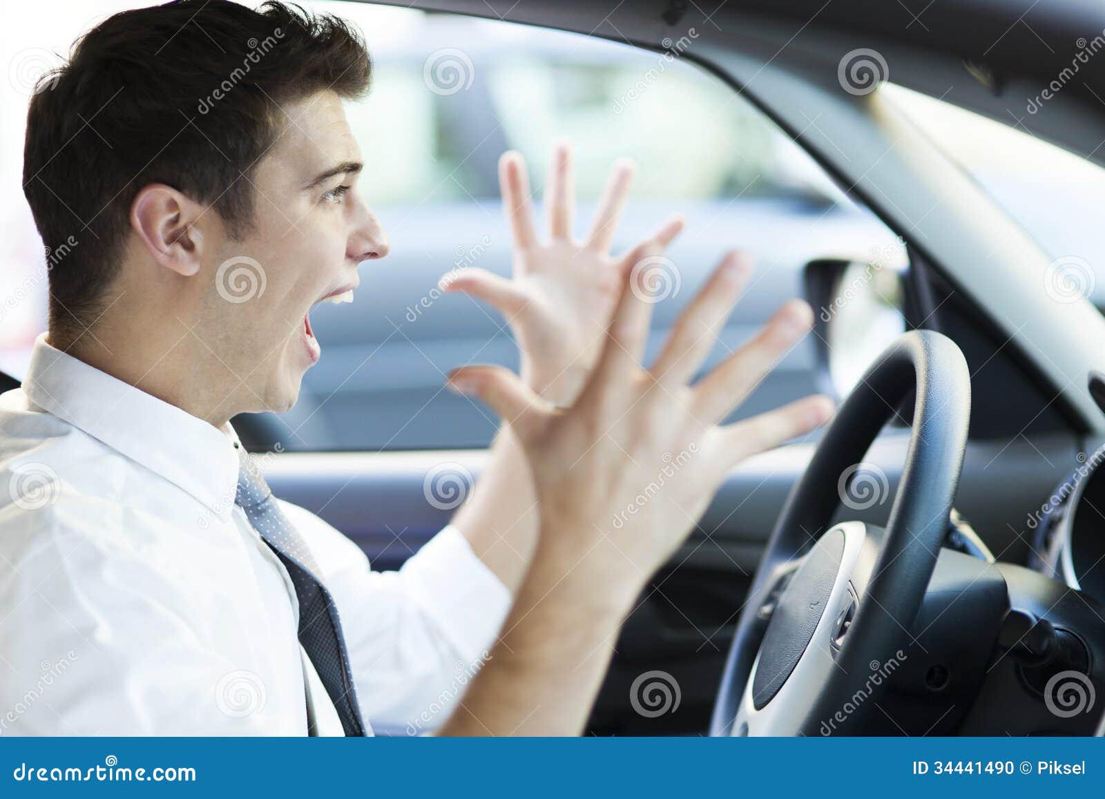 Frustrated man driving car stock photo. Image of shouting - 34441490