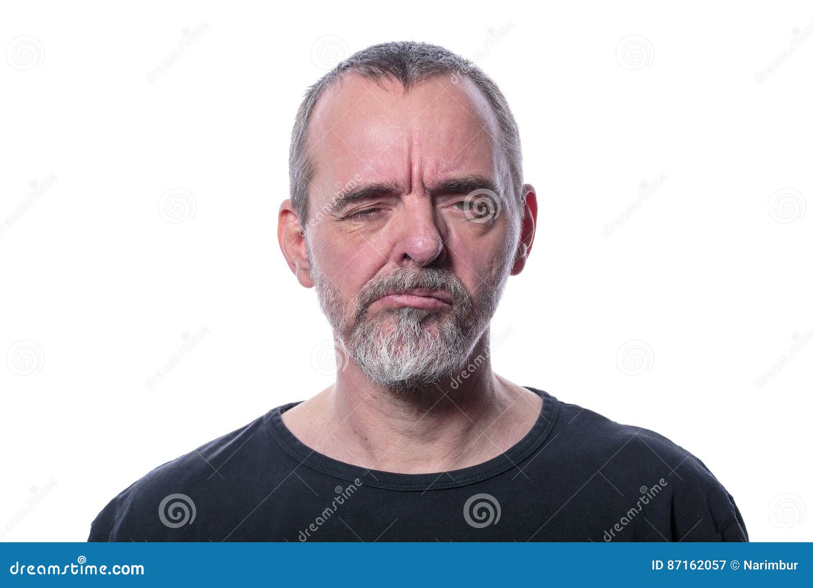 Frustrated Man, Isolated on White Stock Image - Image of natural, aged ...