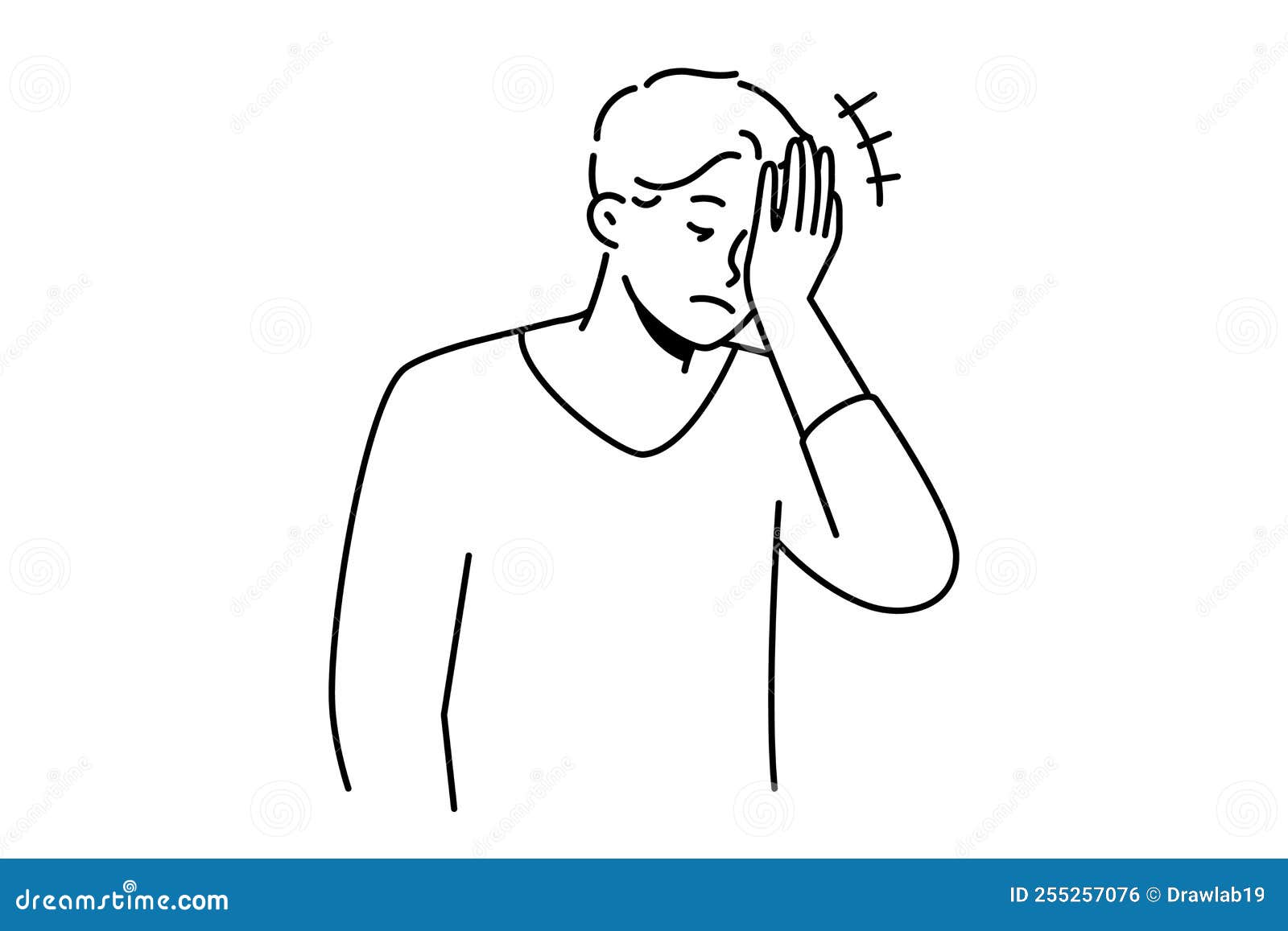 Frustrated Man Make Face Palm Gesture Stock Vector - Illustration of ...