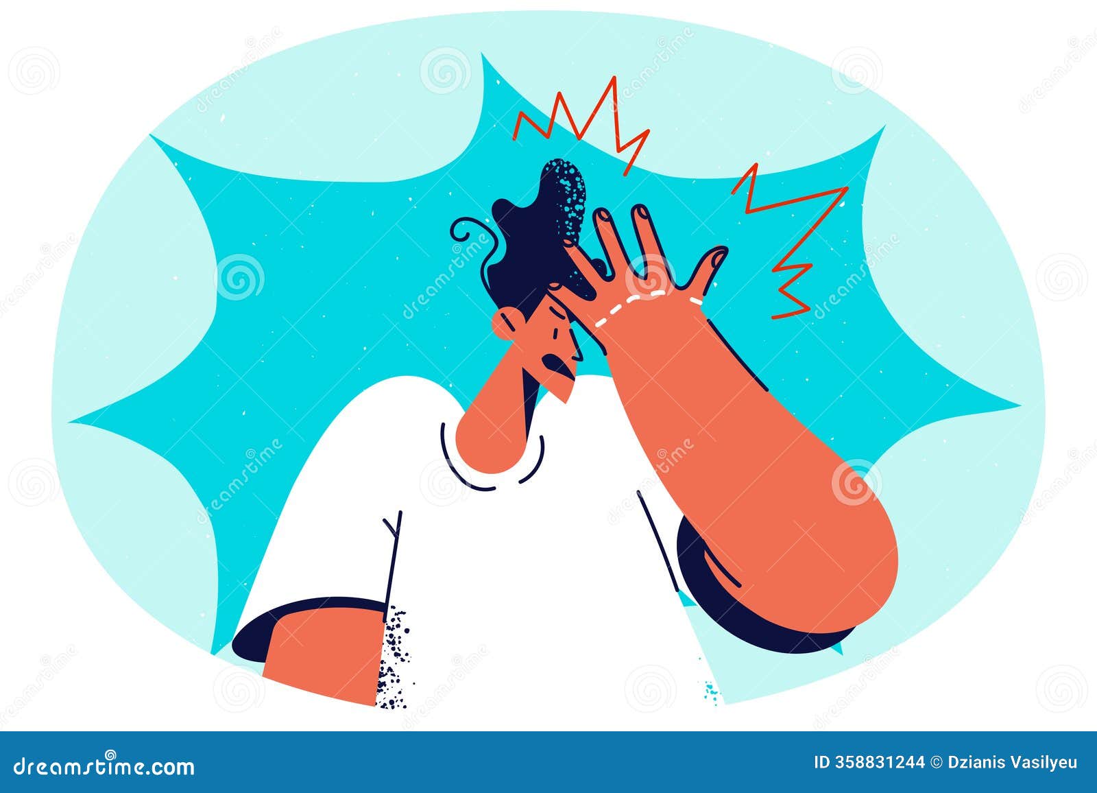 Frustrated Man Make Face Palm Gesture Stock Vector - Illustration of ...