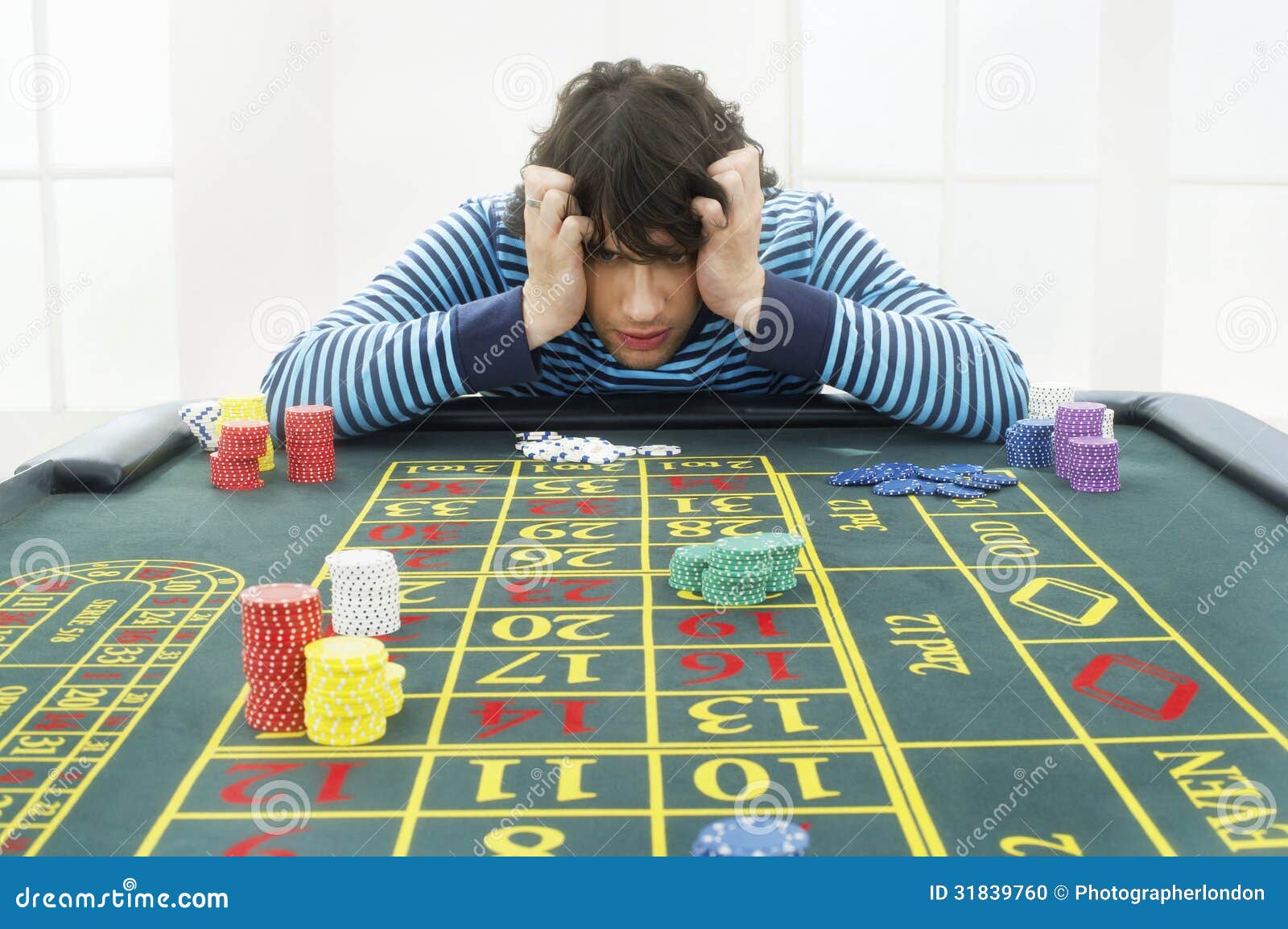 Frustrated Man at Roulette Table Stock Photo - Image of betting, house ...