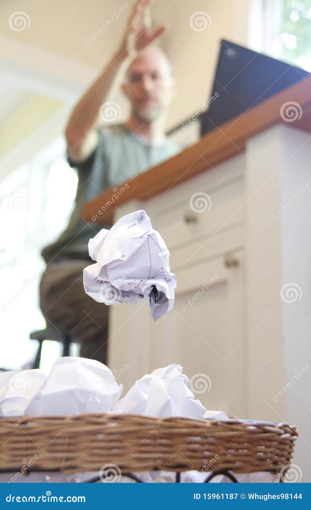 Frustrated Man Throwing Paper Stock Image - Image of modern, crumple ...