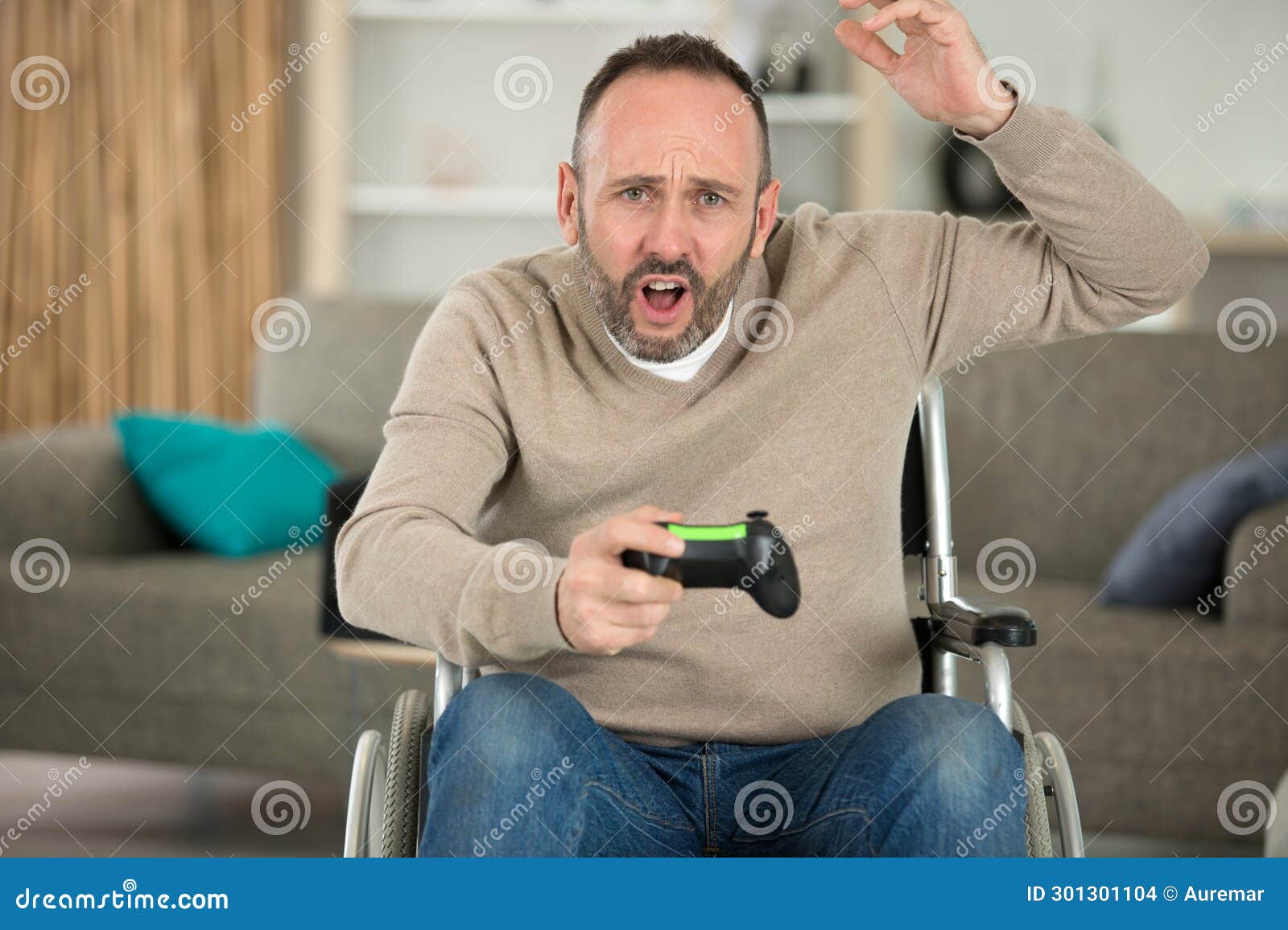 Frustrated Man in Wheelchair Playing Computer Game Stock Photo - Image ... Frustrated Man in Wheelchair Playing Computer Game Stock Photo - Image ...