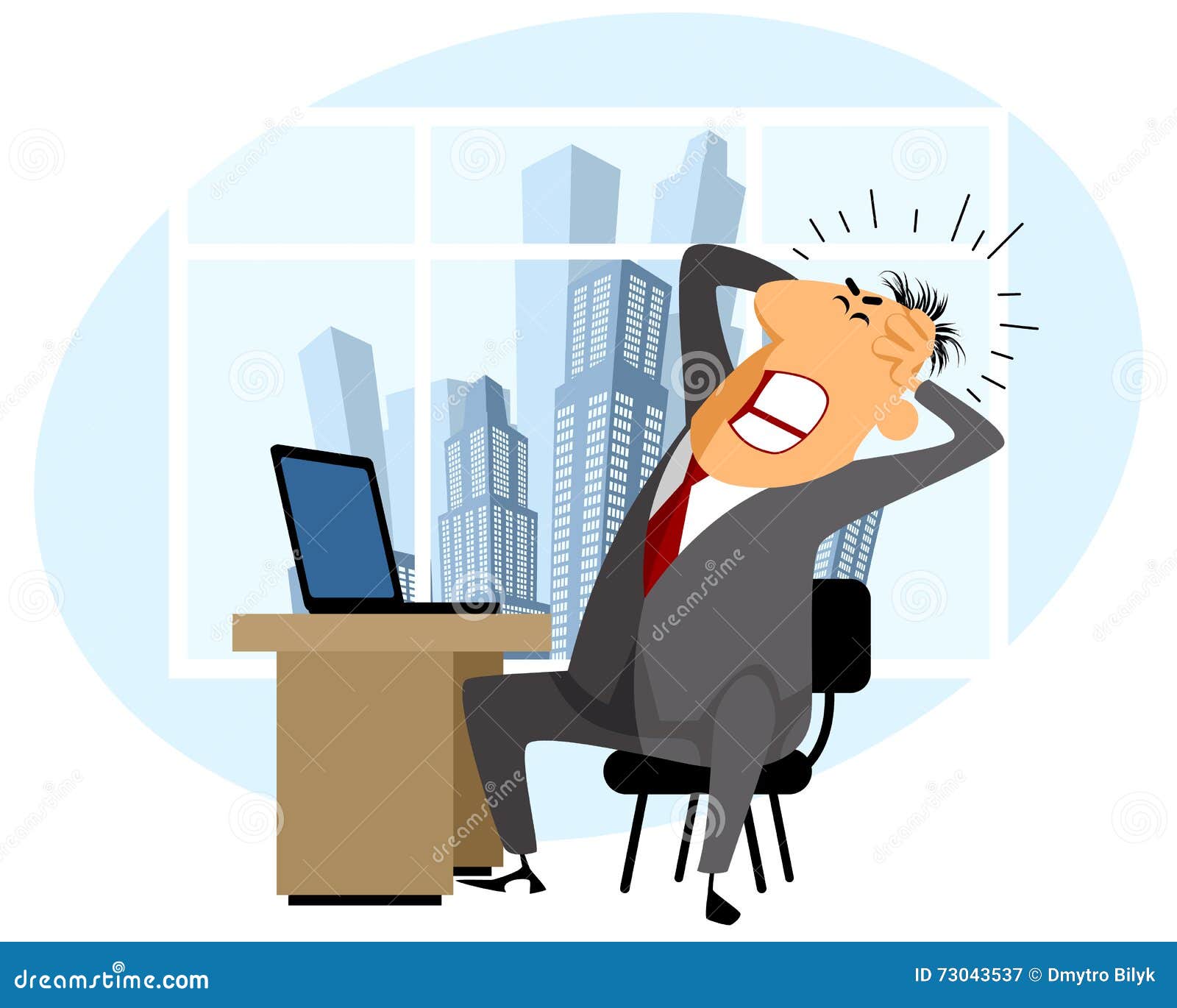 Frustrated Man At Work Stock Vector Illustration Of Concept 73043537