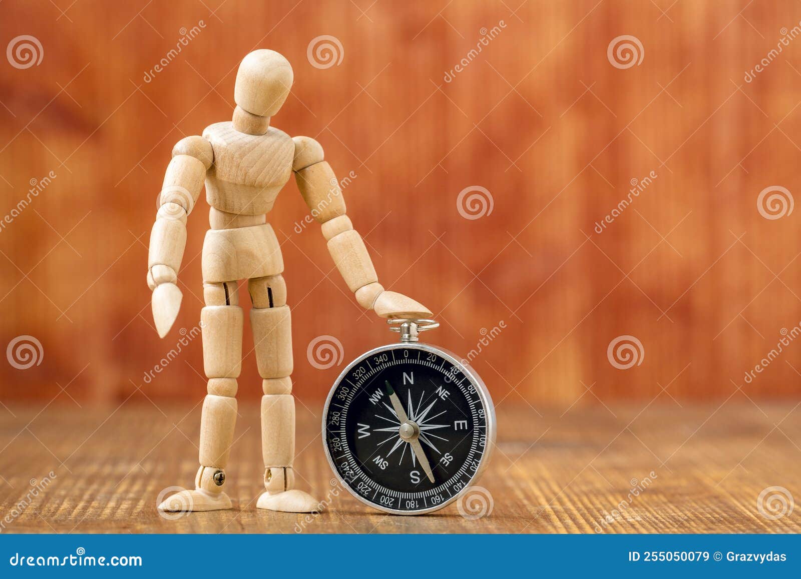 Frustrated Mannequin with Compass Finding Way To Go Stock Image - Image ...