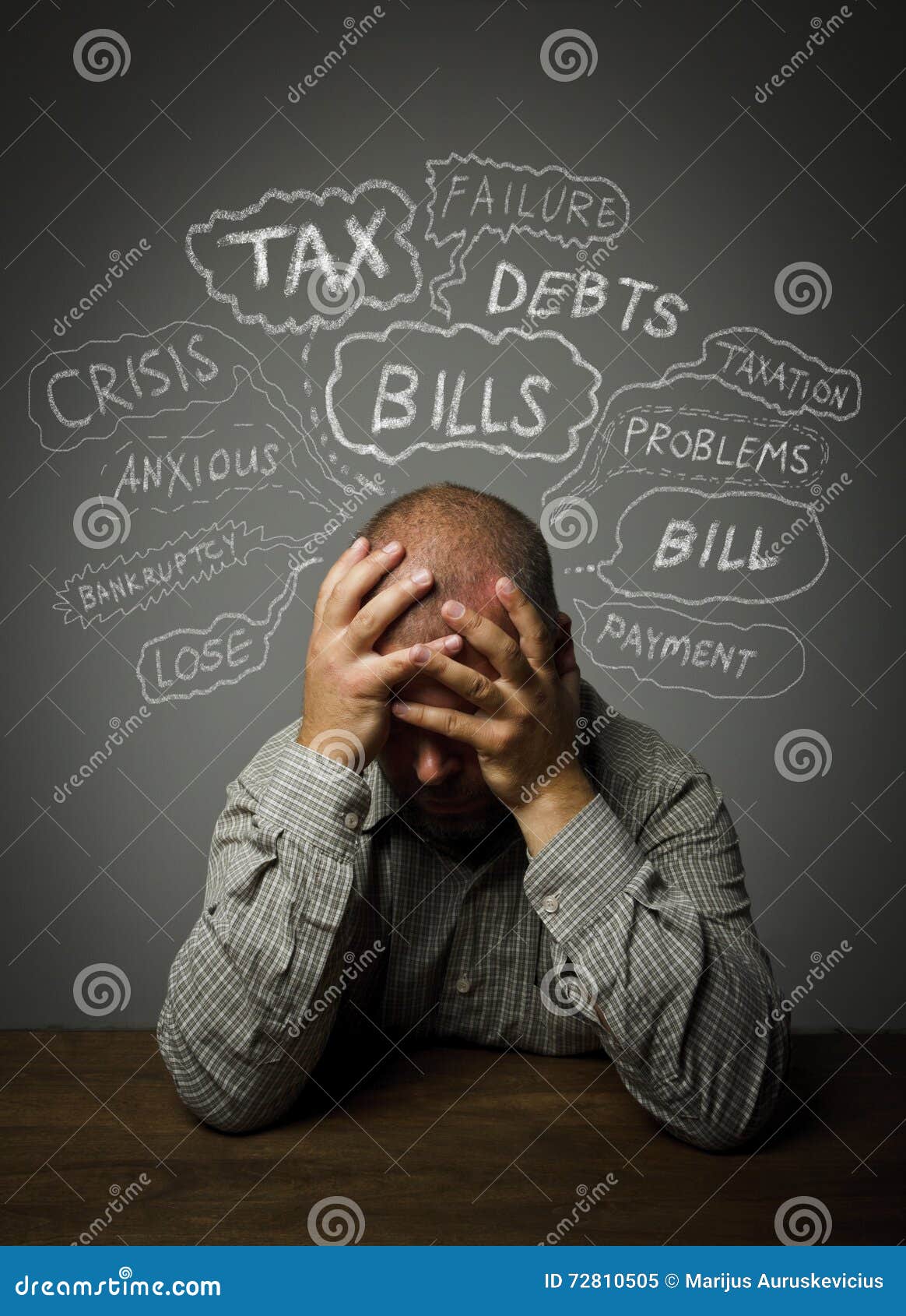 Frustrated. Many problems. stock image. Image of distress - 72810505