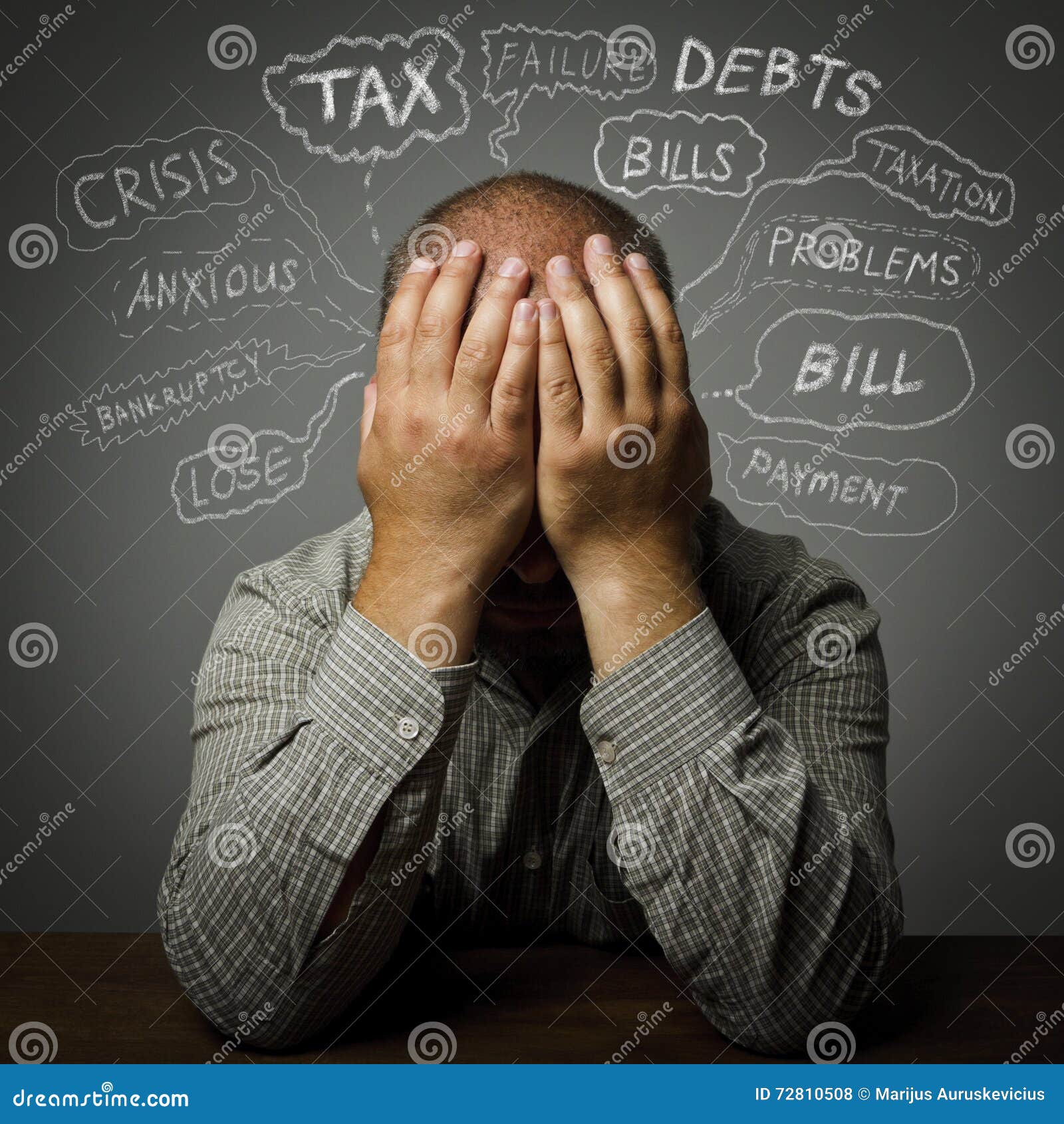 Frustrated. Many problems. stock photo. Image of businessman - 72810508