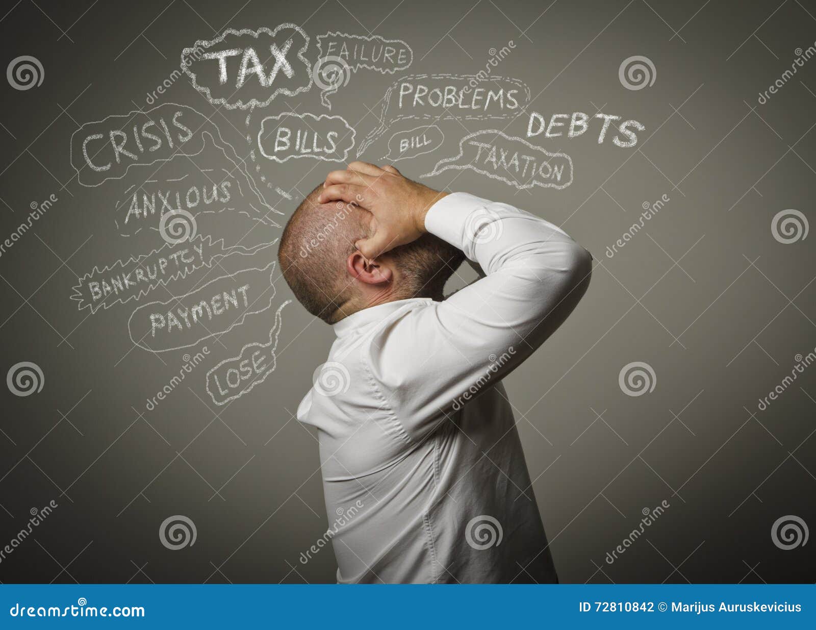 Frustrated. Many problems. stock photo. Image of crisis - 72810842