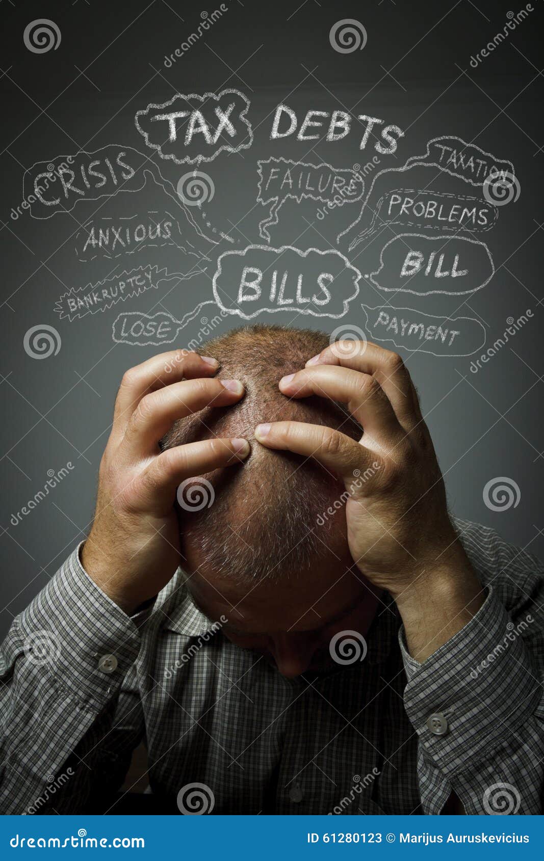 Frustrated. MANY PROBLEMS. Man in Thoughts Stock Image - Image of angry ...