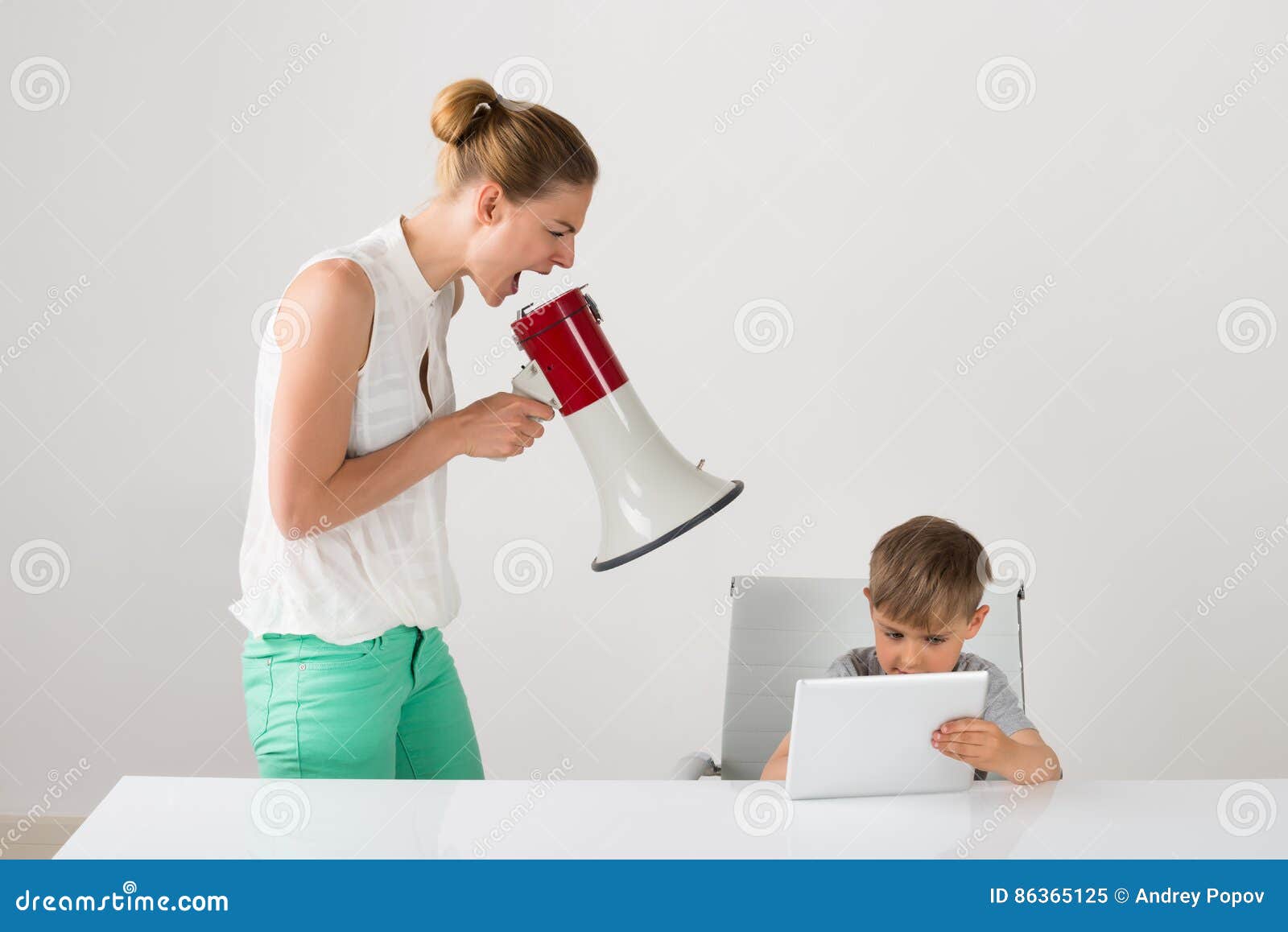 Frustrated Mother Shouting at Her Boy Stock Image - Image of shouting ...