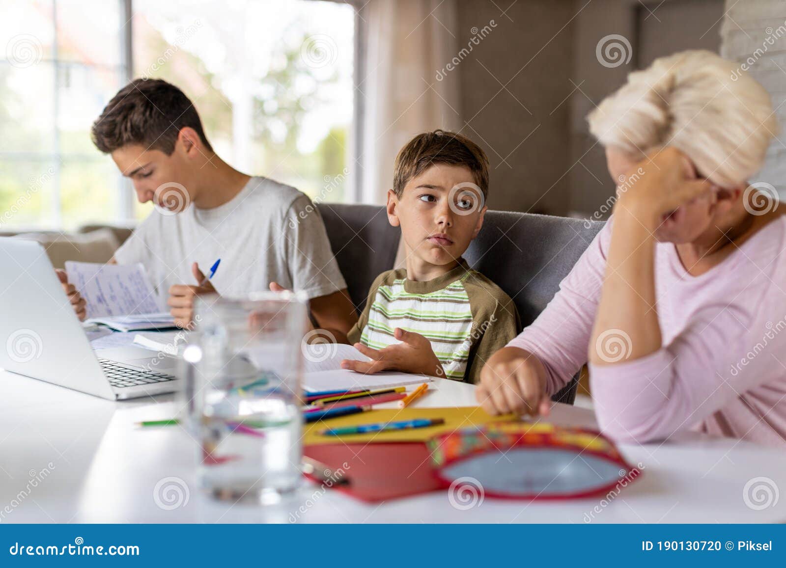 Adult Son Helping Mother Laptop Frustrated Stock Photos - Free ...