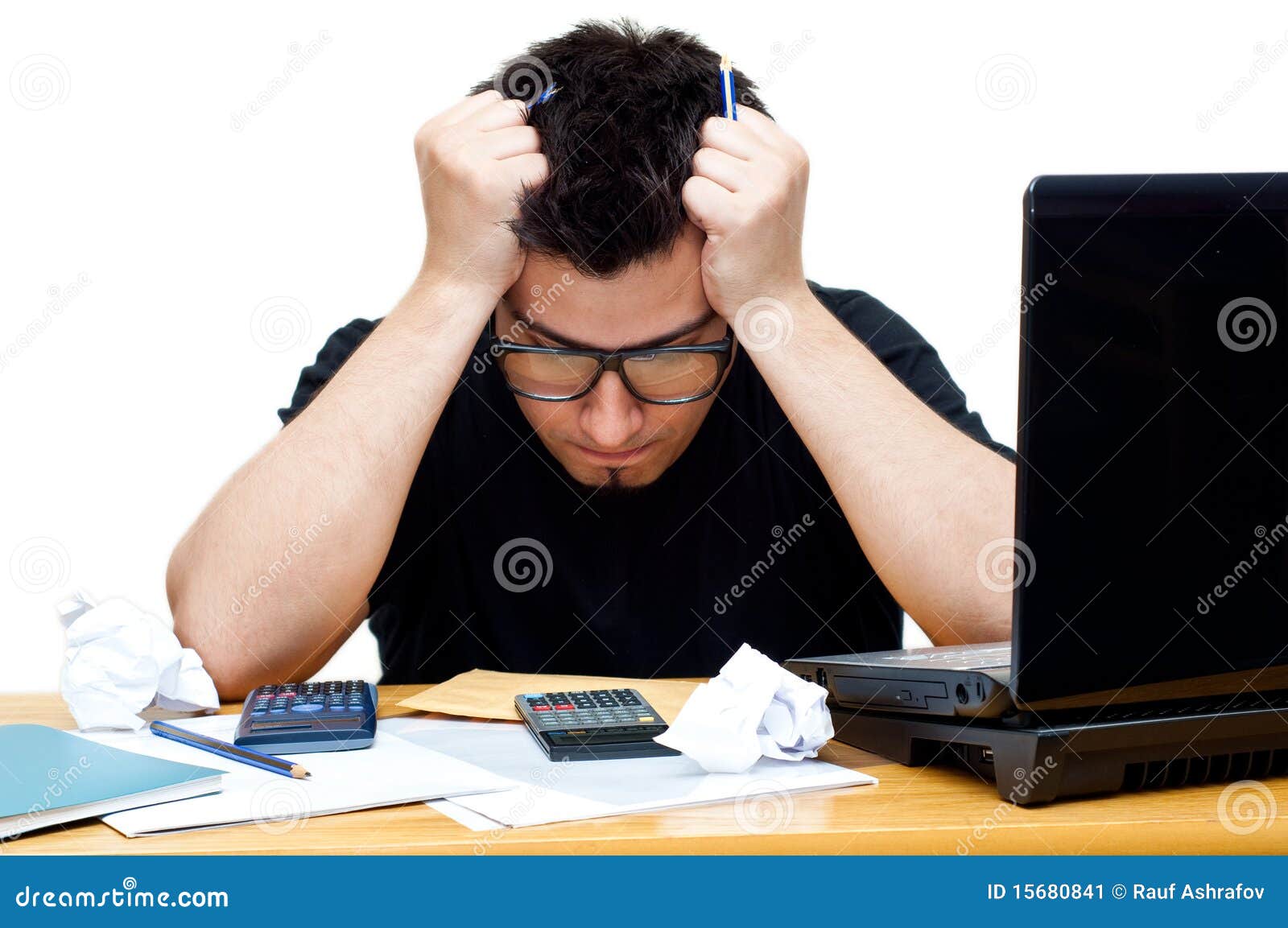 Frustrated Nerdy Accountant Stock Image - Image of occupation ...