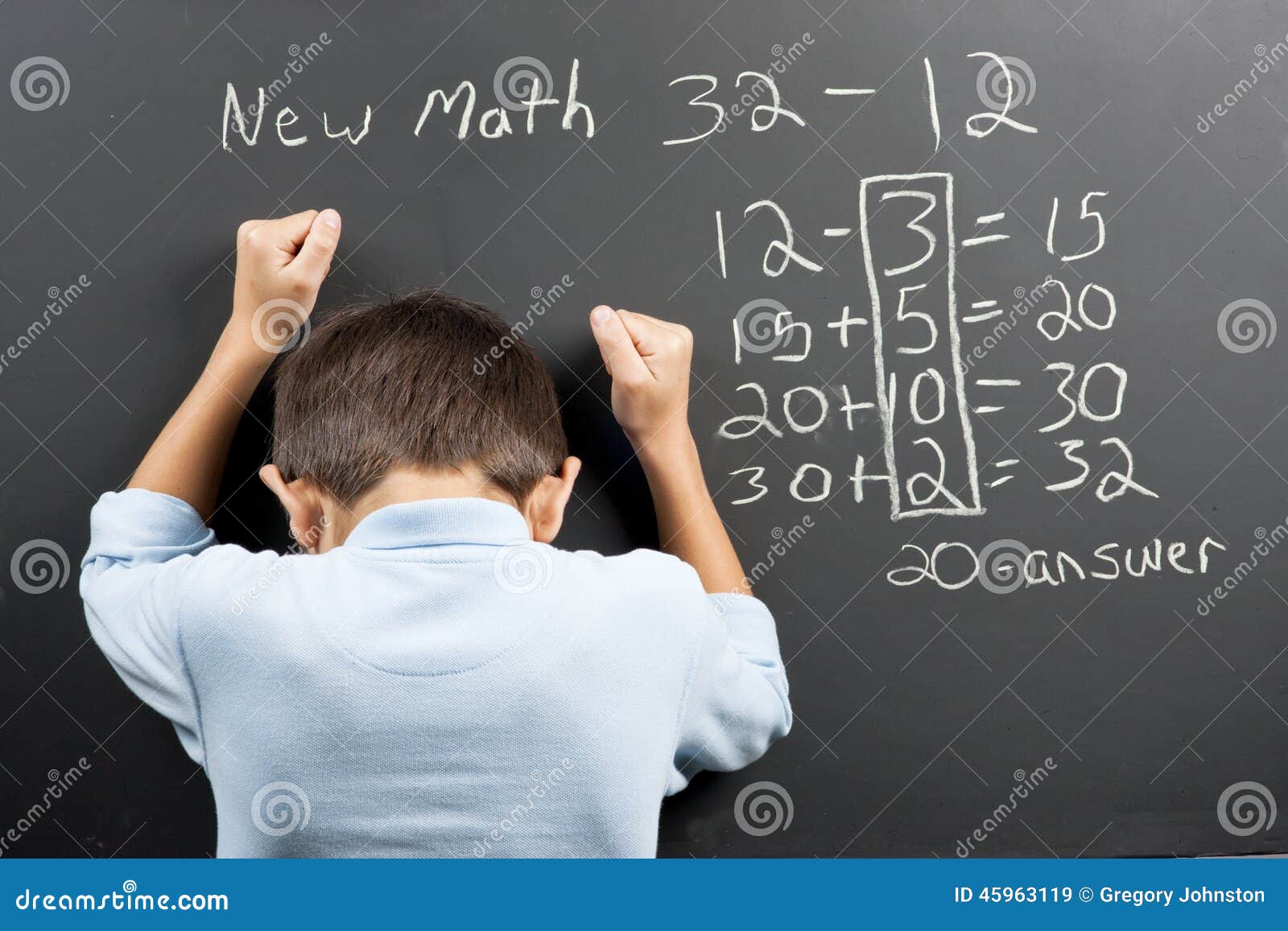 Frustrated at the New Math. Stock Image - Image of complicated, child ...