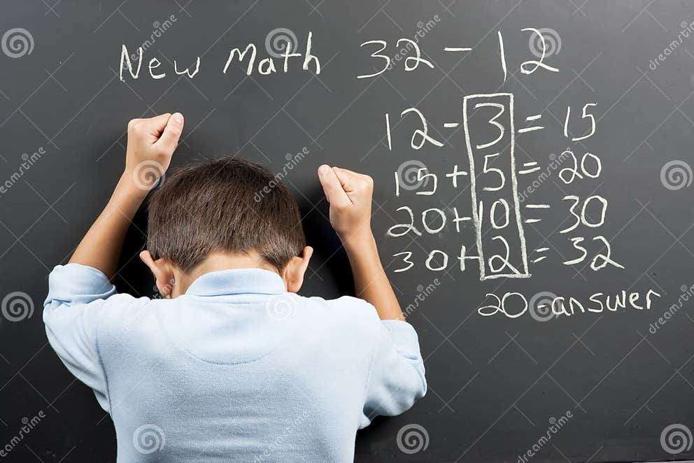 Frustrated at the New Math. Stock Image - Image of complicated, child ...