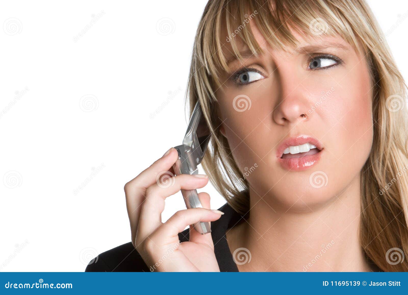 Frustrated Phone Woman stock image. Image of close, business - 11695139