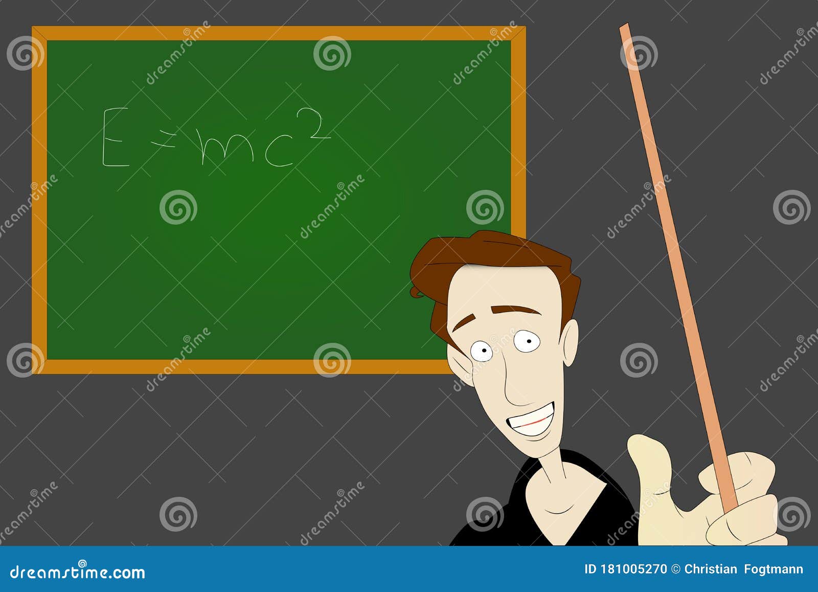 Frustrated Physics Teacher Showing an Equation Stock Vector ...
