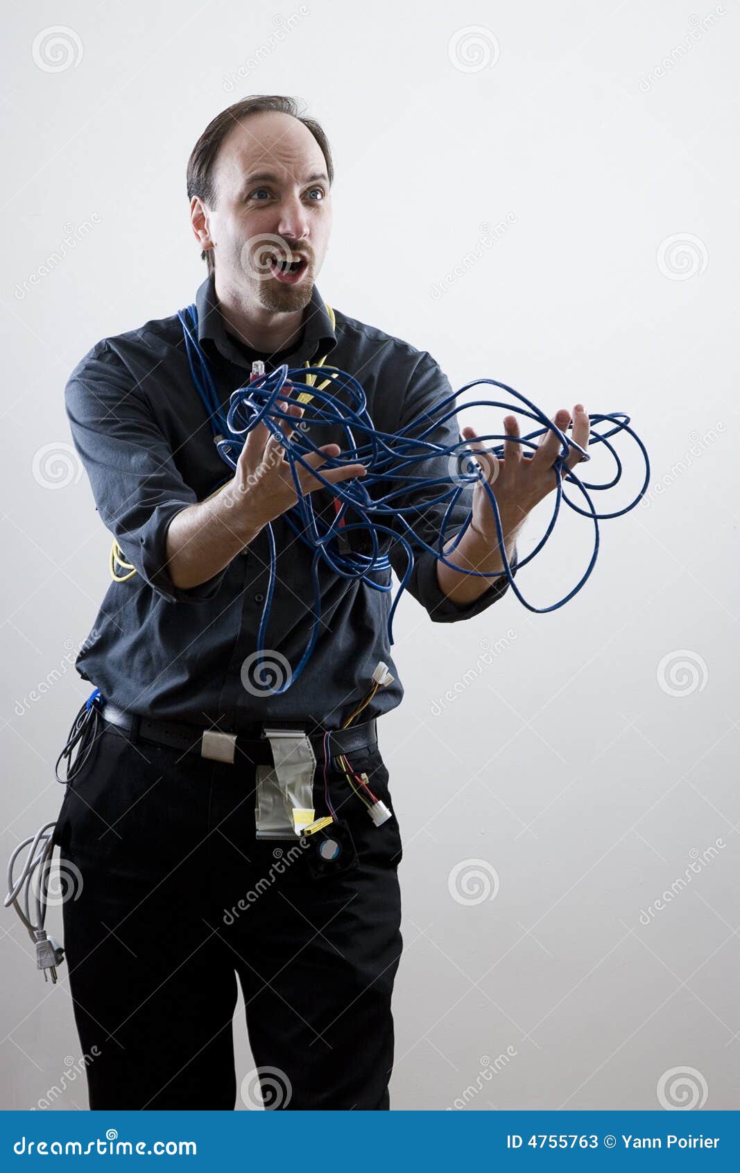 Frustrated by problem stock image. Image of cords, optical - 4755763