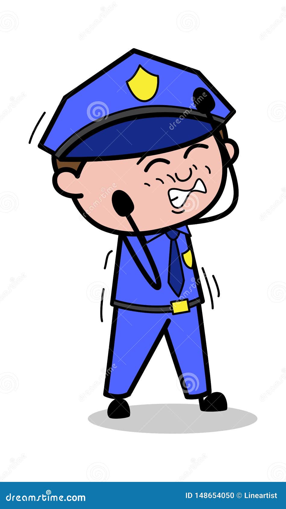 Frustrated - Retro Cop Policeman Vector Illustration Stock Illustration ...