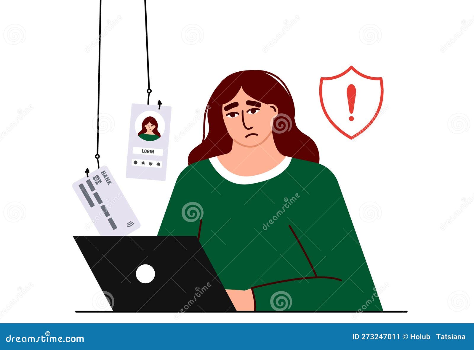 A Frustrated and Sad Man Looks into a Computer in Which a Hacker and ...