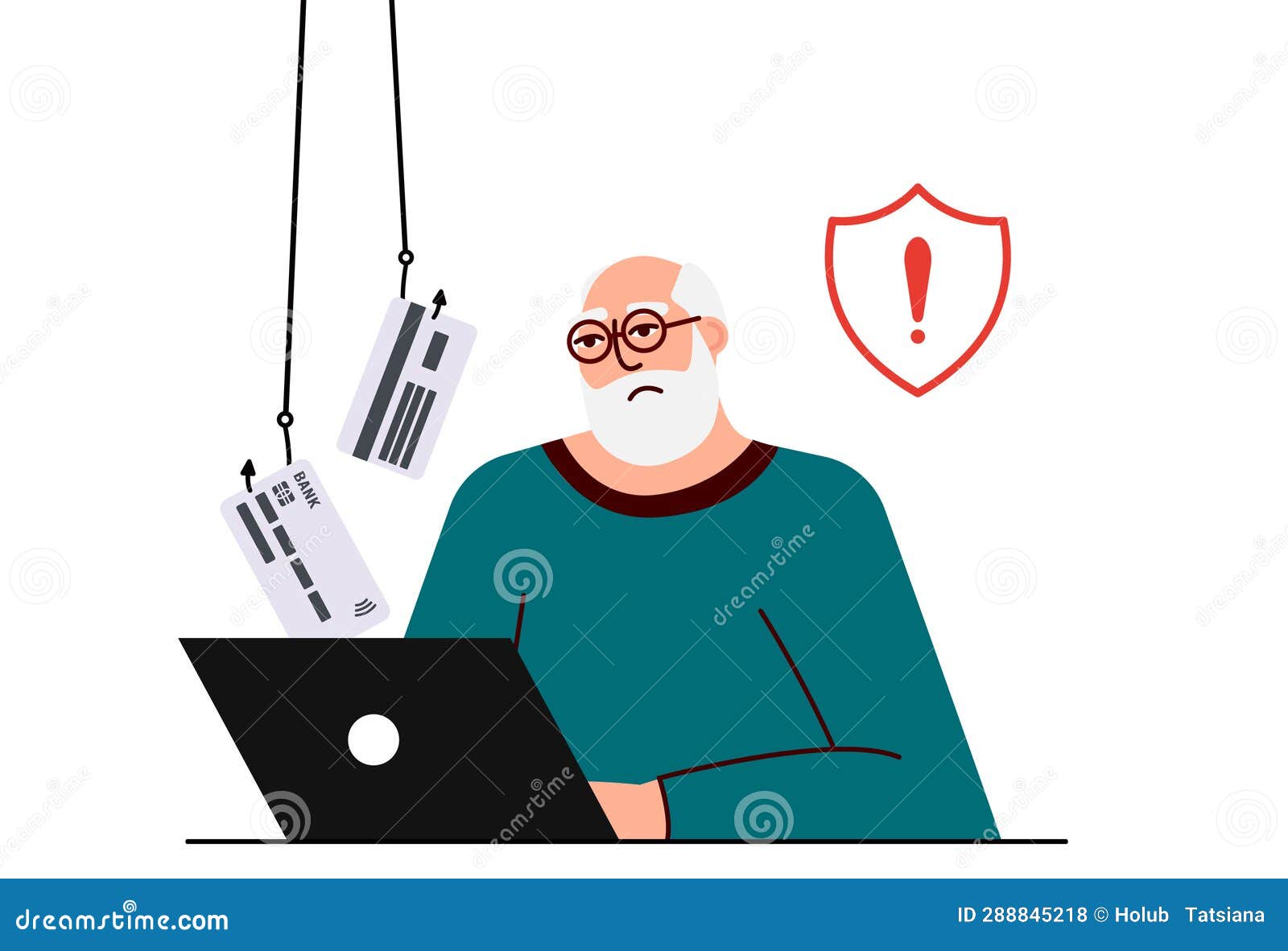 A Frustrated and Sad Man Looks into a Computer in Which a Hacker and ...