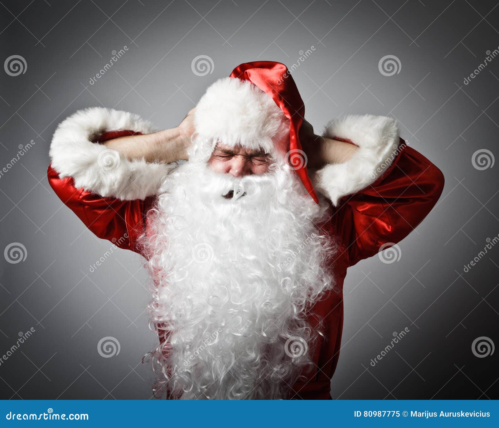 Frustrated Santa Claus stock image. Image of stress, anxious - 80987775