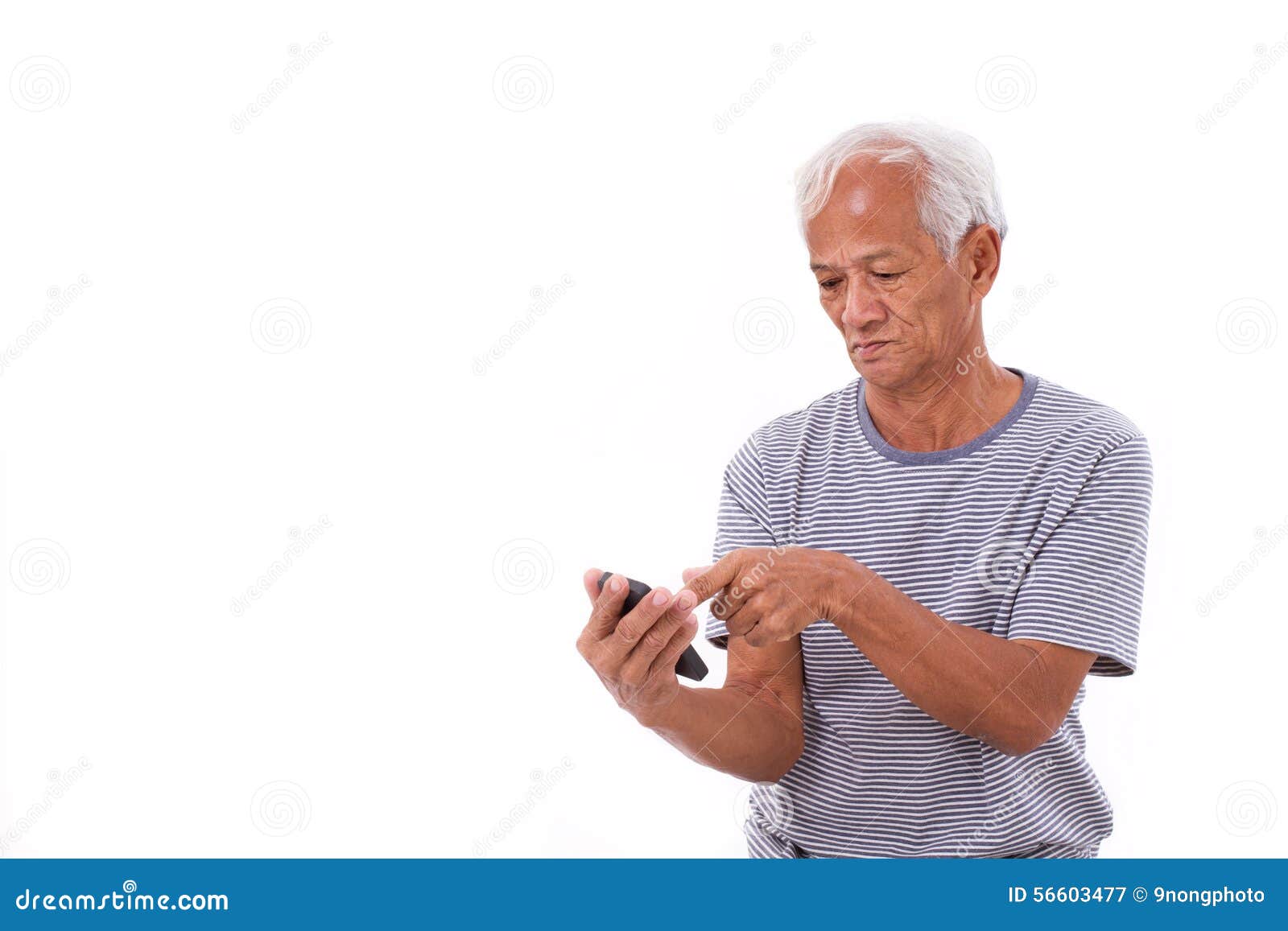 Frustrated Senior Old Man Having Problems Using Smart Phone Stock Image ...