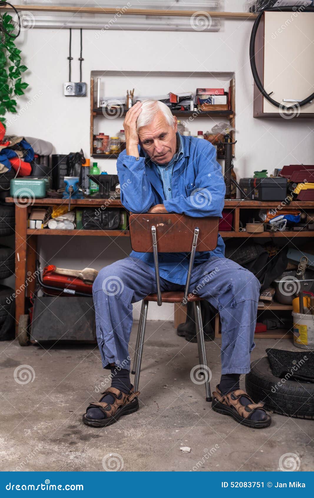 Frustrated Senior Worker in the Workshop Stock Image - Image of indoors ...