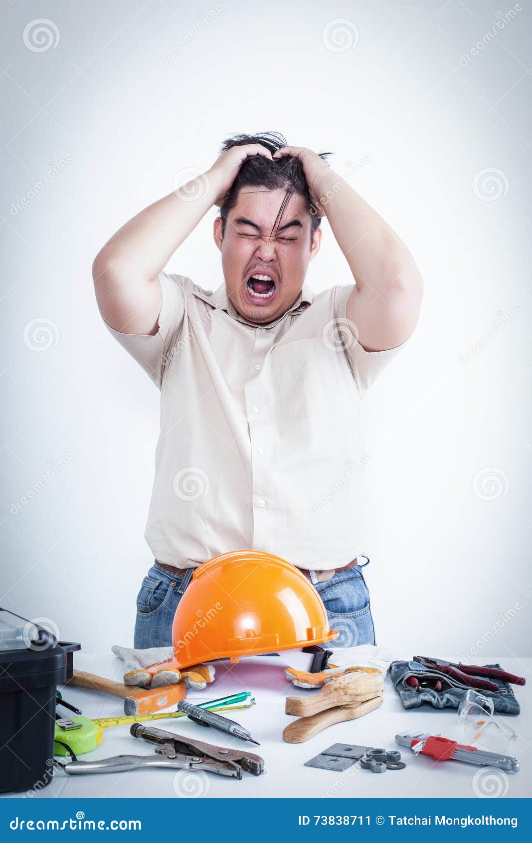 Frustrated technician stock image. Image of crazy, professional - 73838711