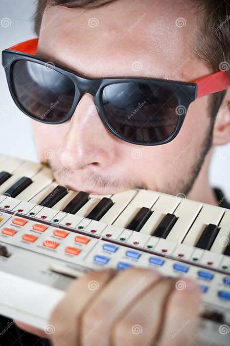 Frustrated with the Tiny Keyboard Stock Image - Image of composing ...