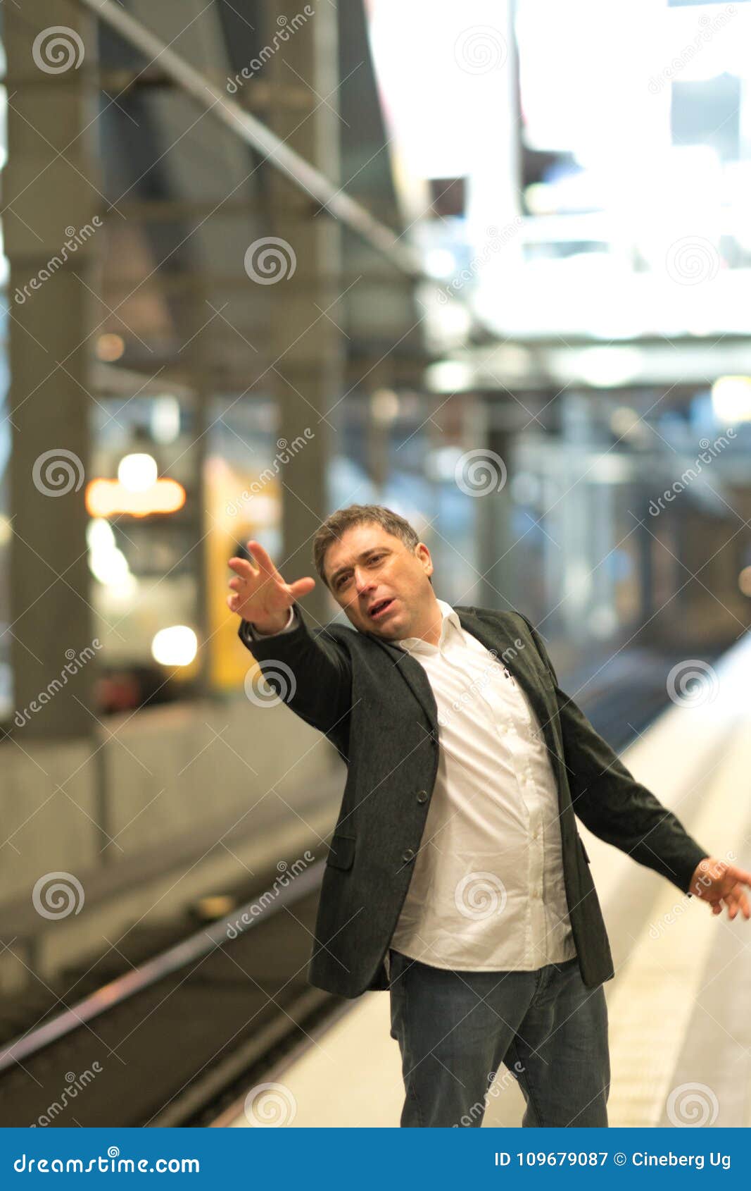 Frustrated Traveller Missing His Train Stock Image - Image of people ...