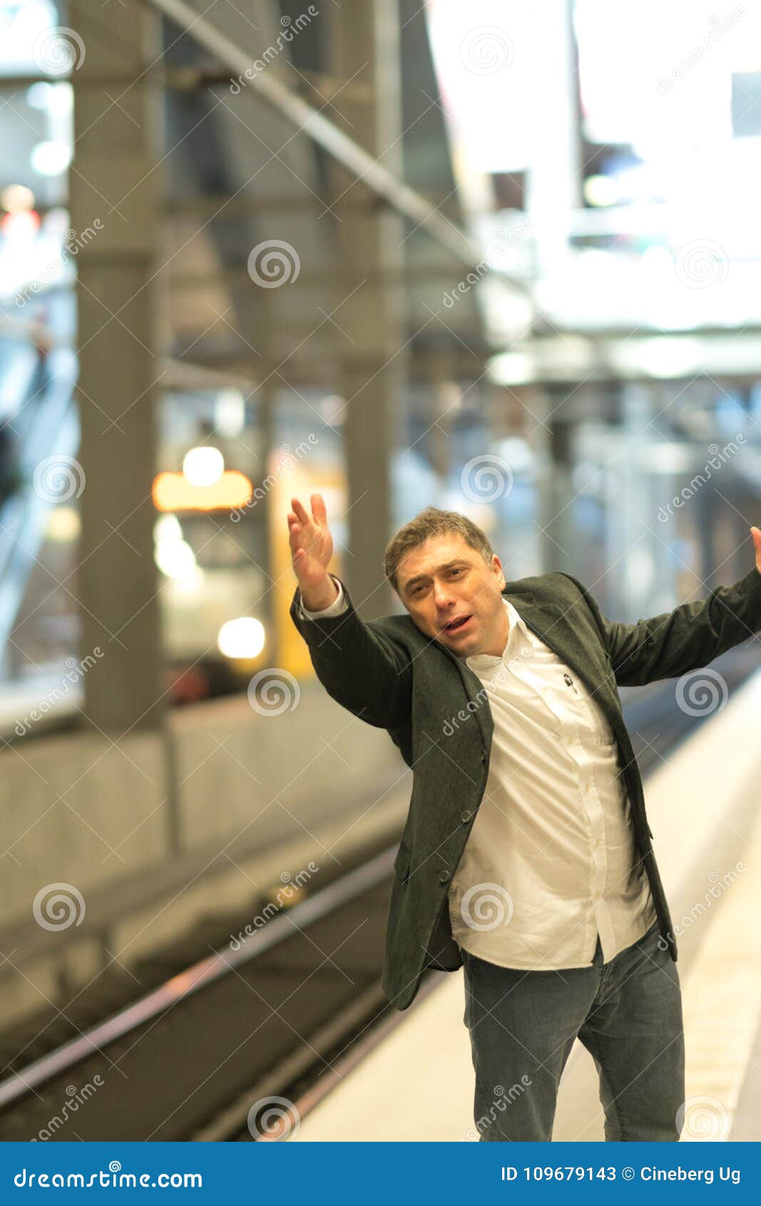 Frustrated Traveller Missing His Train Stock Image - Image of commuting ...
