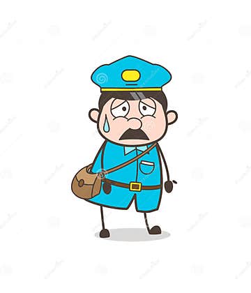 Frustrated Upset Postman Face Vector Stock Illustration - Illustration ...
