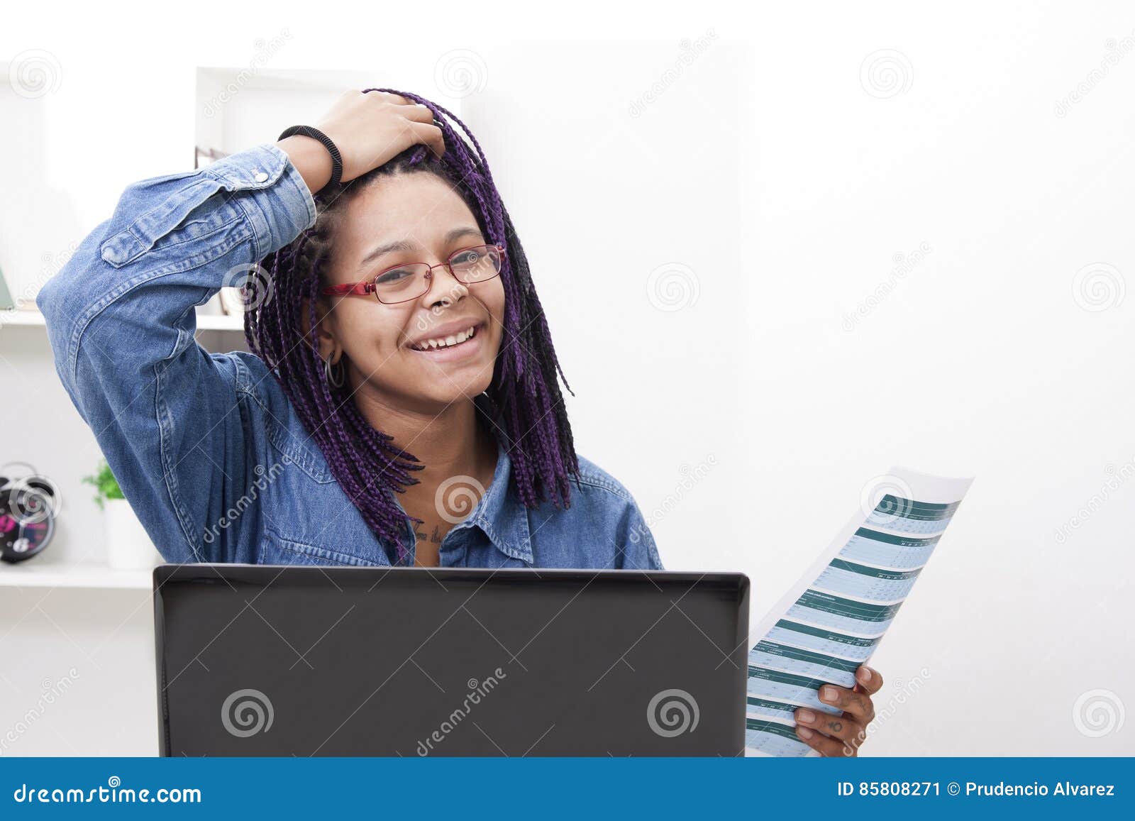Frustrated woman stock image. Image of laptop, african - 85808271