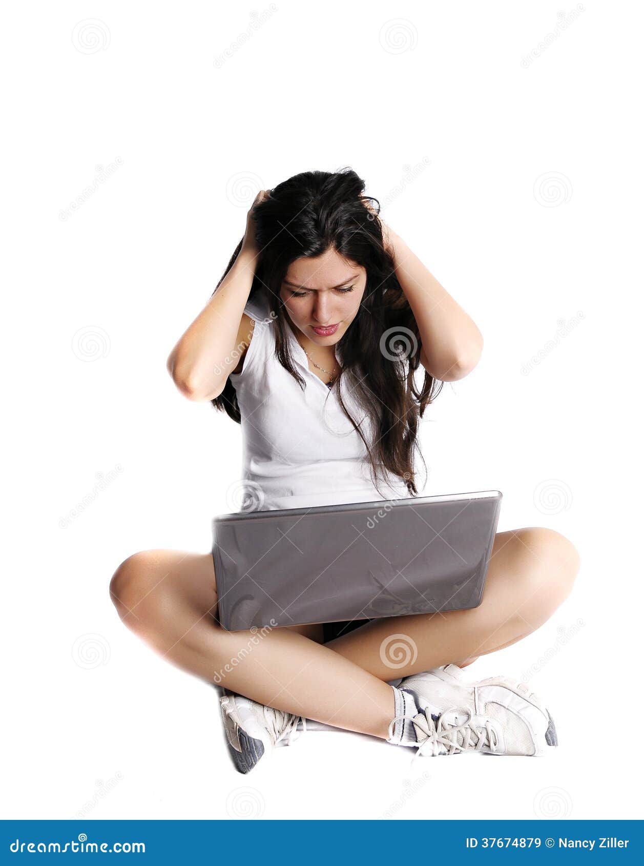 Frustrated Woman on Computer Stock Image - Image of joyful, success ...