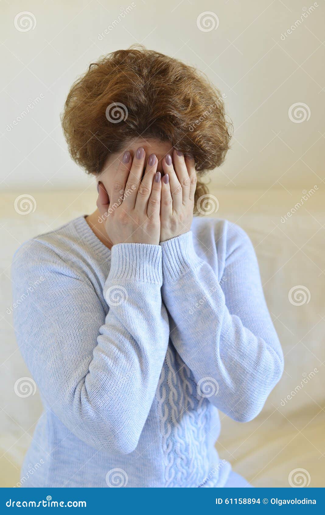 Frustrated Woman Covering Her Face with Hands Stock Photo - Image of ...