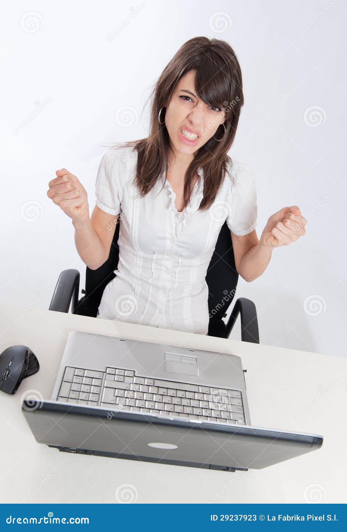 Frustrated Woman with Laptop Stock Image - Image of cute, lifestyle ...