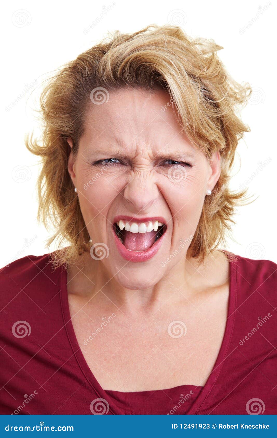 Frustrated woman screaming stock image. Image of scream - 12491923