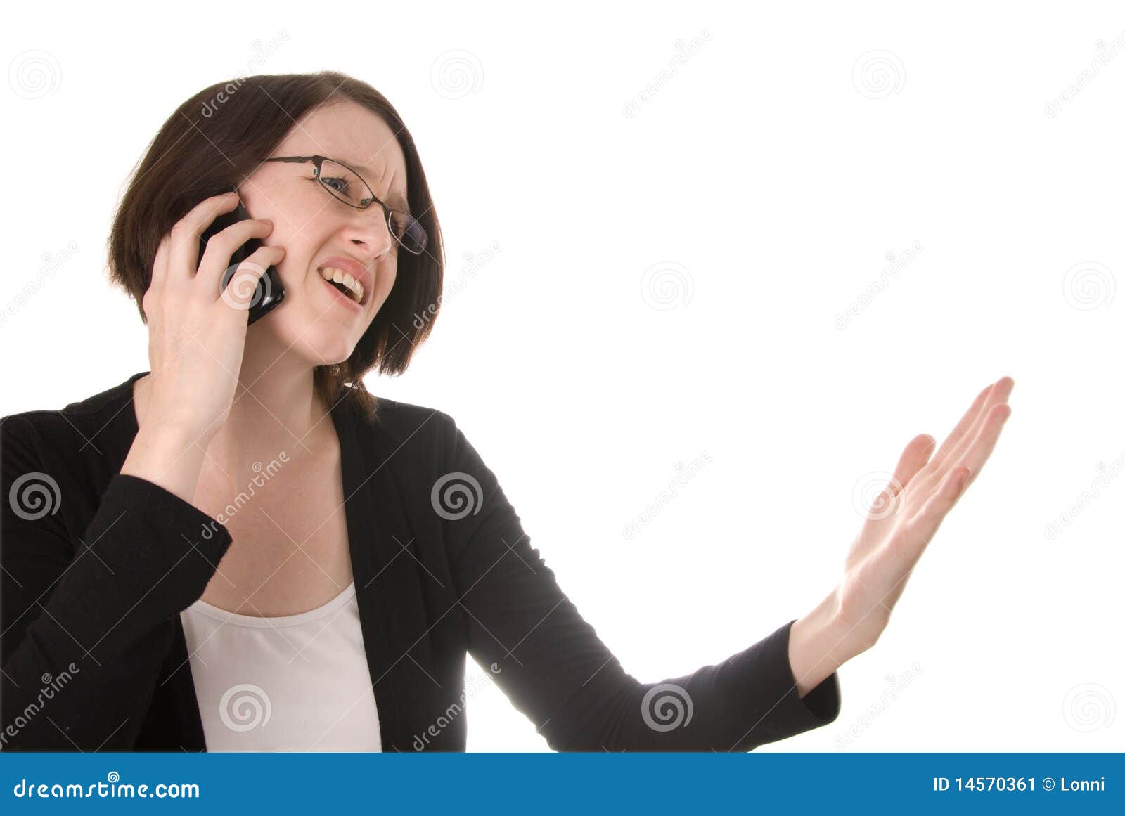 Frustrated Woman Talking on a Mobile Telephone Stock Image - Image of ...