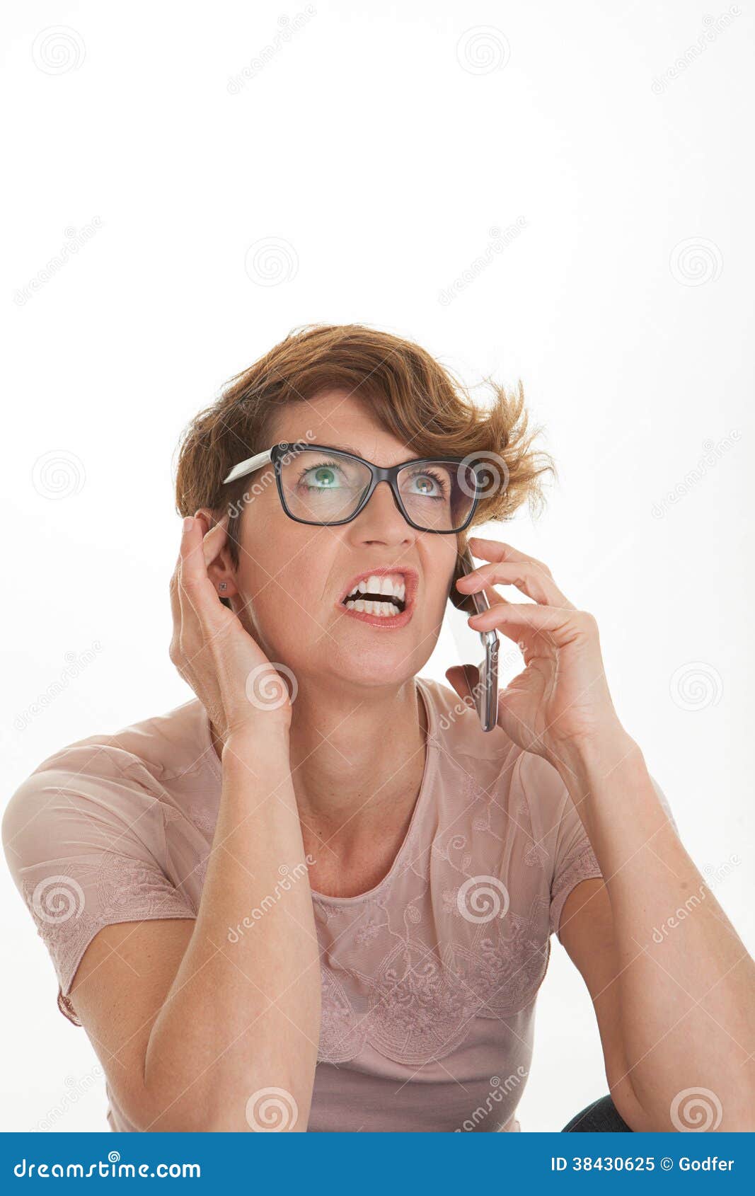 Frustrated Woman Using Smart Cell Phone, Stock Image - Image of female ...