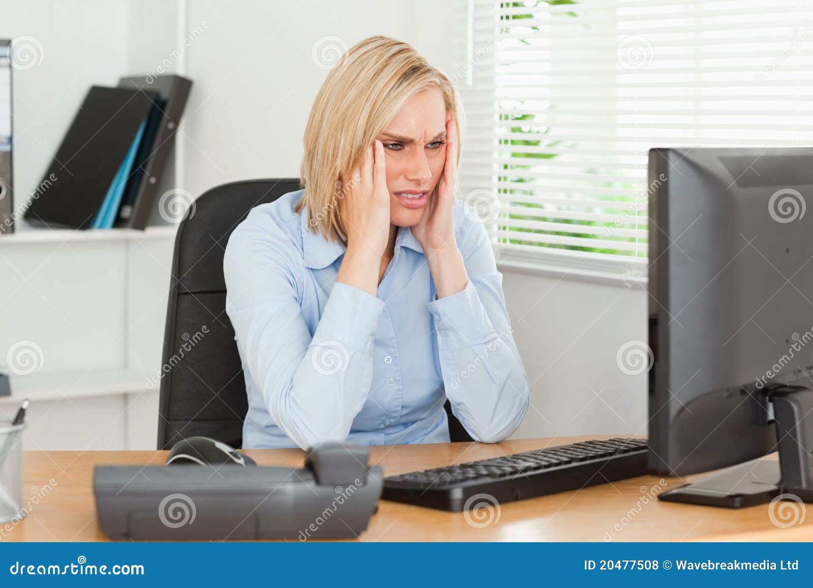 Frustrated Working Woman In Front Of A Screen Stock Photo - Image: 20477508
