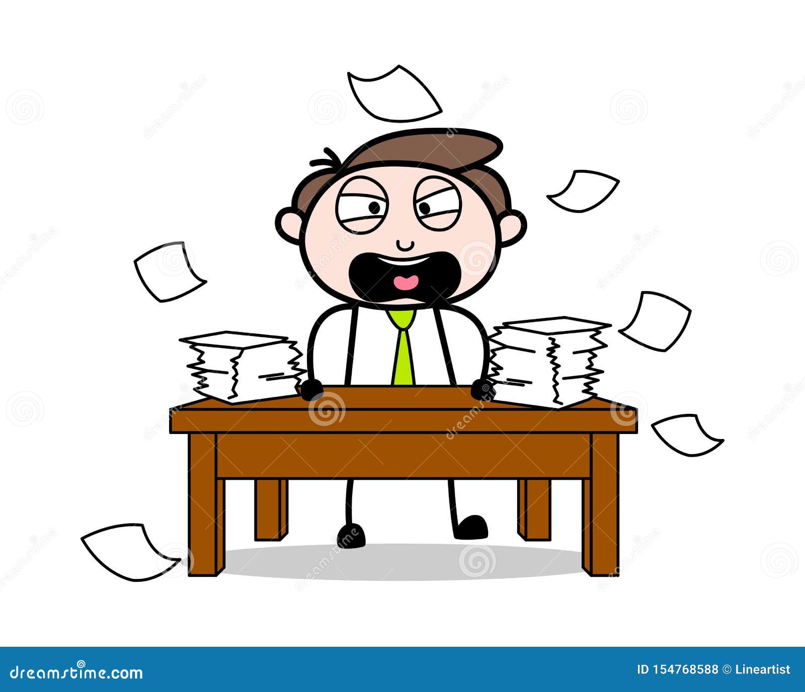 Frustrated From Works Office Businessman Employee Cartoon Vector