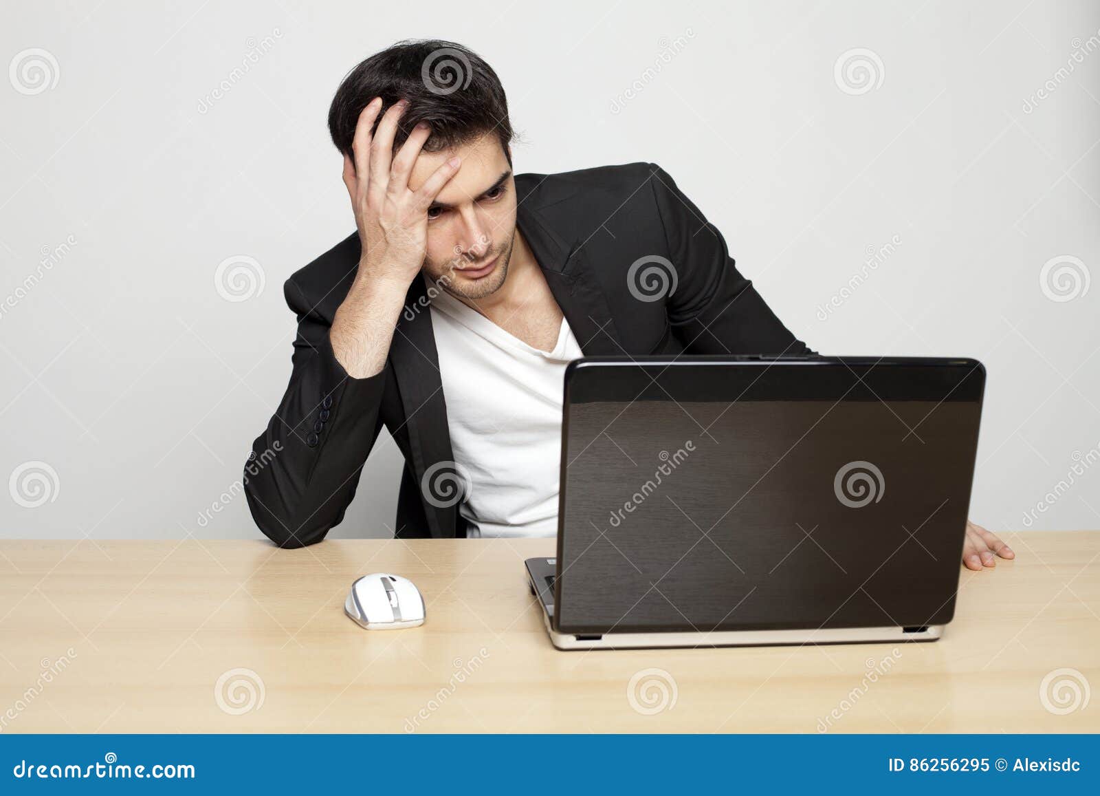 Frustrated Young Business Man Stock Image - Image of technology, worker ...
