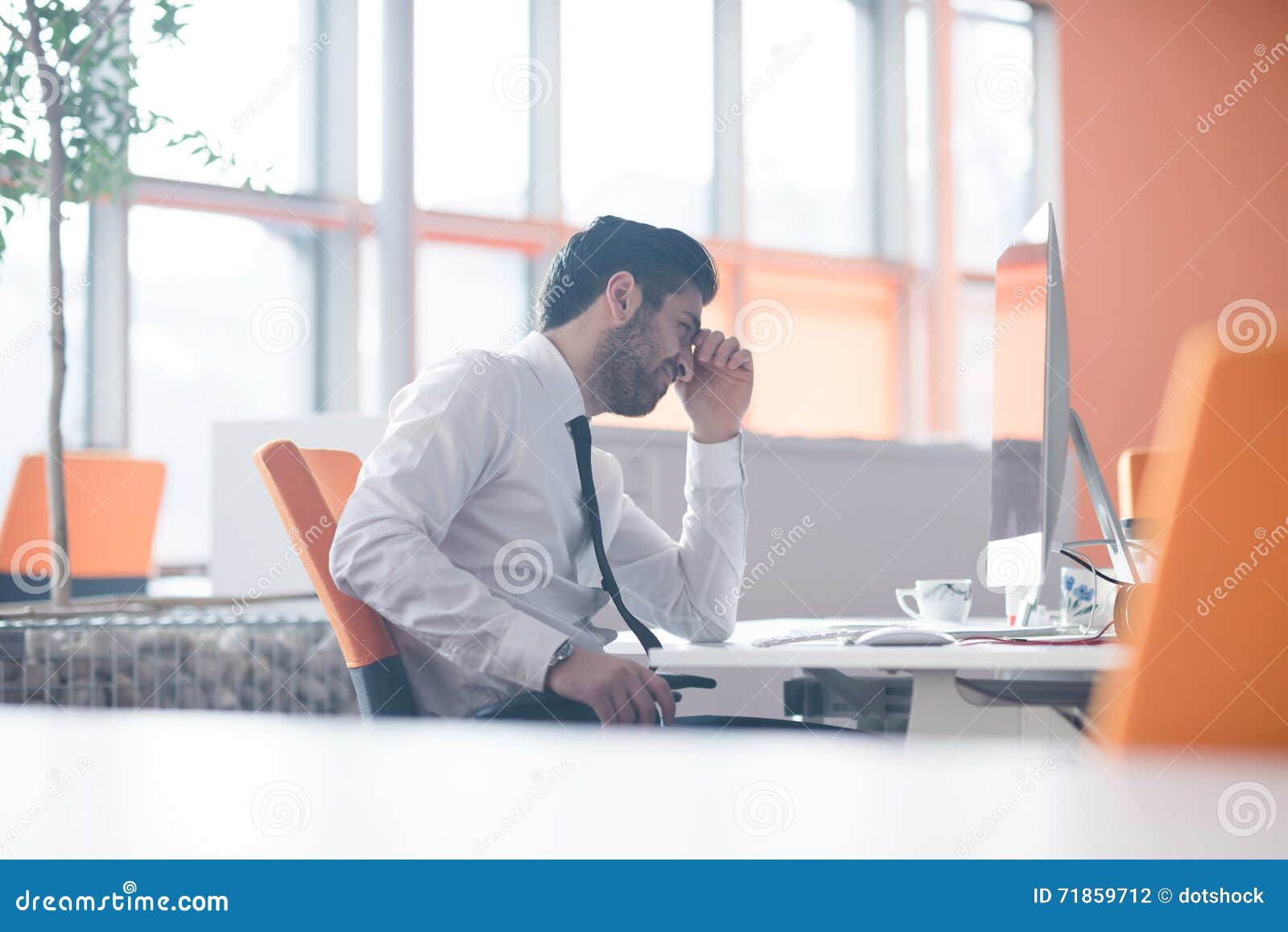 Frustrated Young Business Man at Work Stock Photo - Image of anger ...
